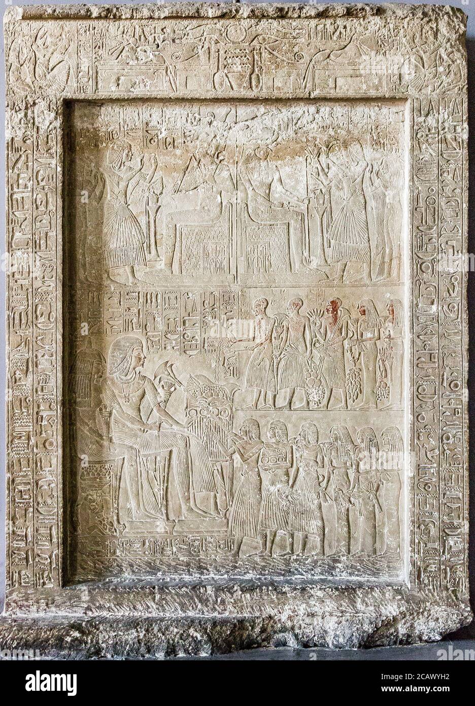 Egypt, Cairo, Egyptian Museum, stele of the chief goldsmith Amenemone ...