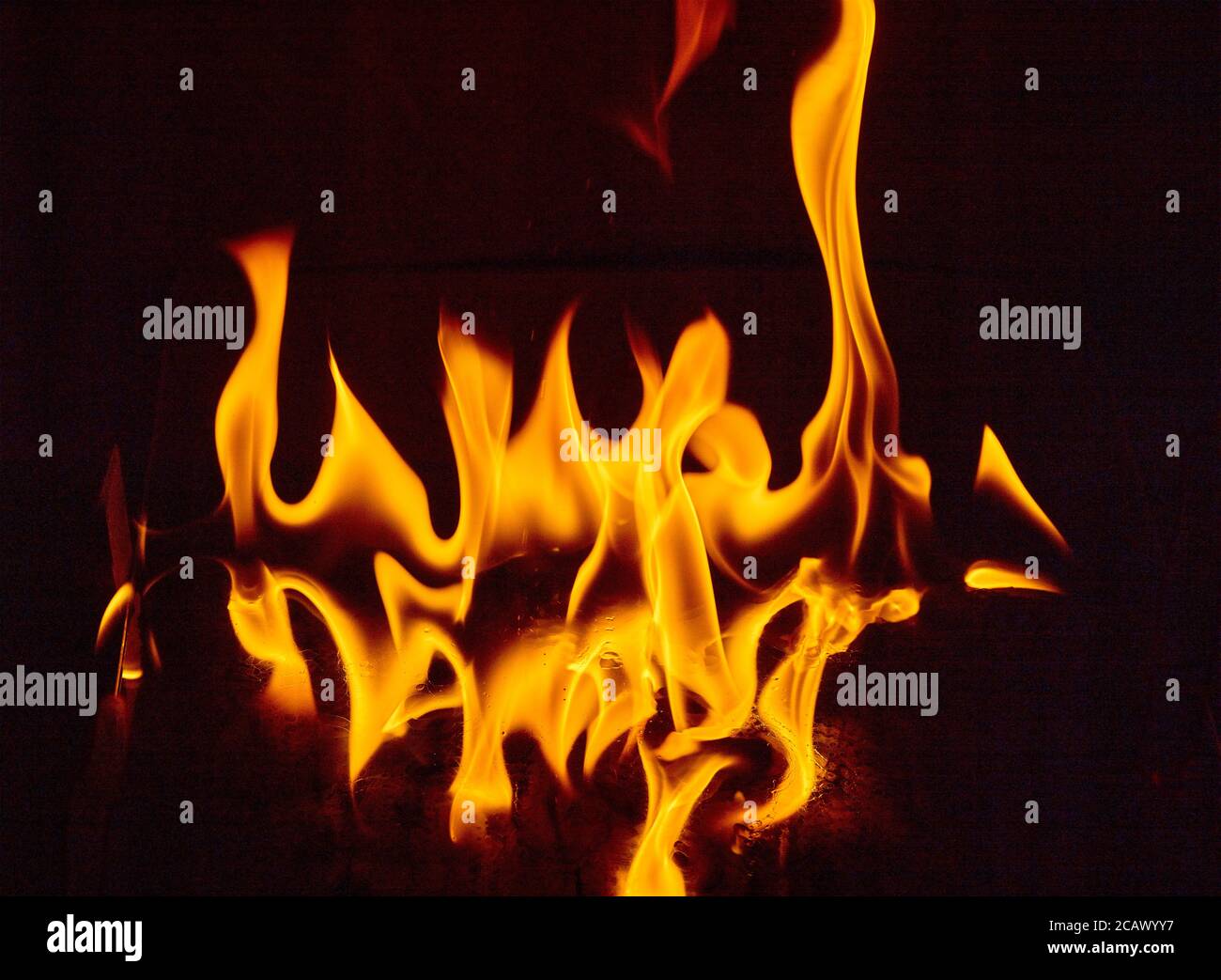 Fire, flames against a black background with reflection Stock Photo - Alamy