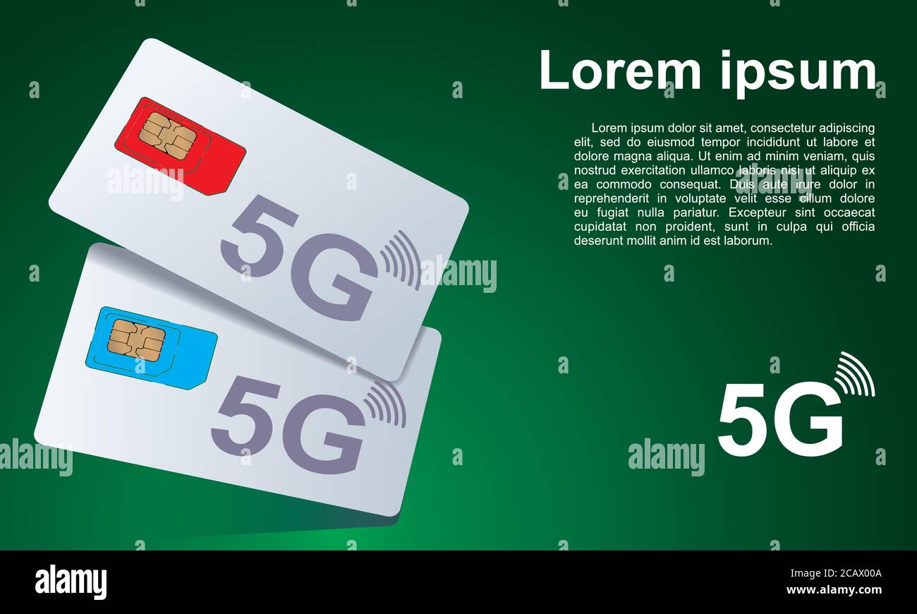 Technologies 5G, SIM card for mobile cellular communication. Symbol for ...