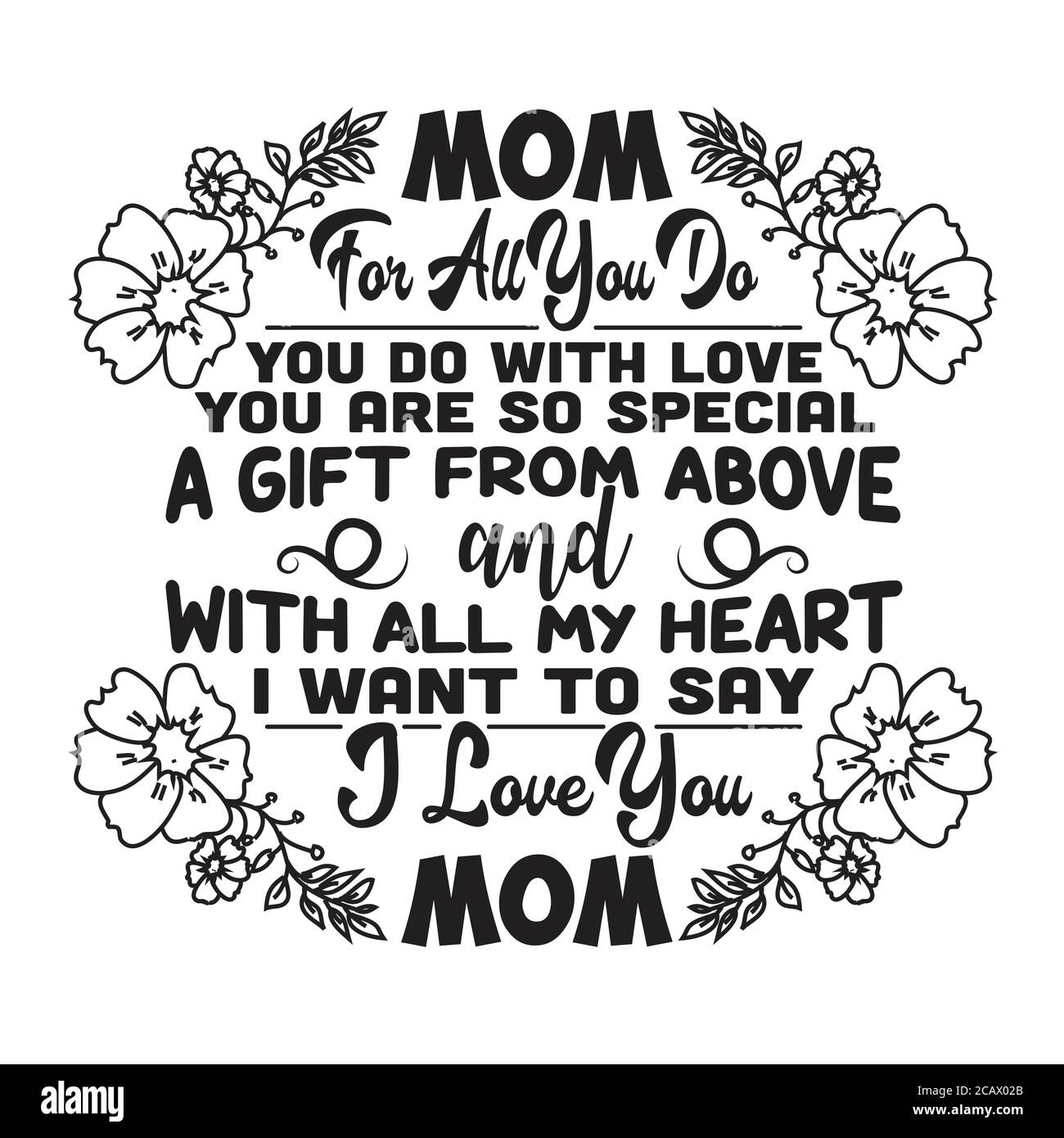 Mother Quote good for poster. Mom for all you do Stock Vector Image ...