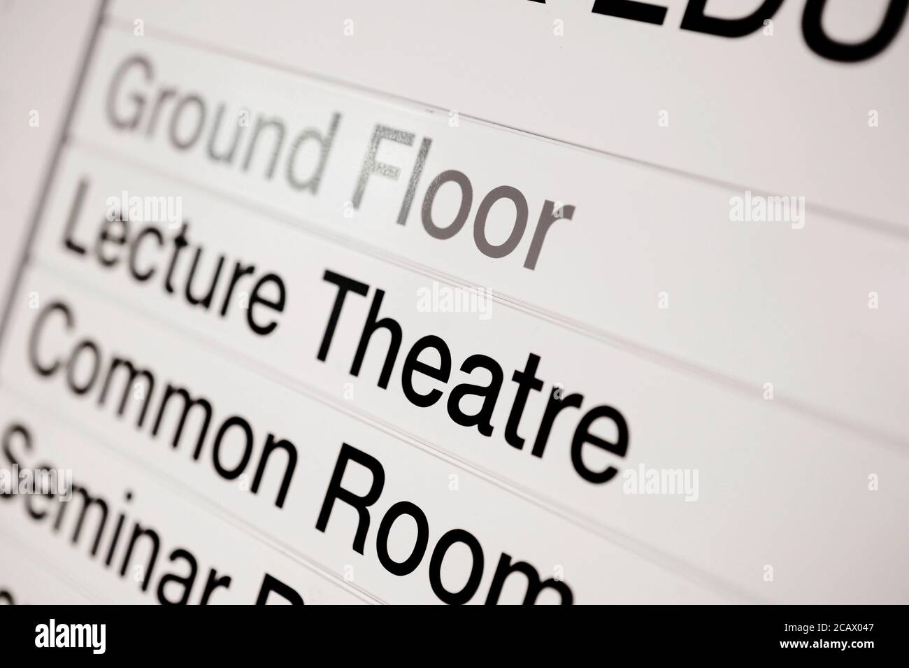 University lecture theatre sign Stock Photo - Alamy