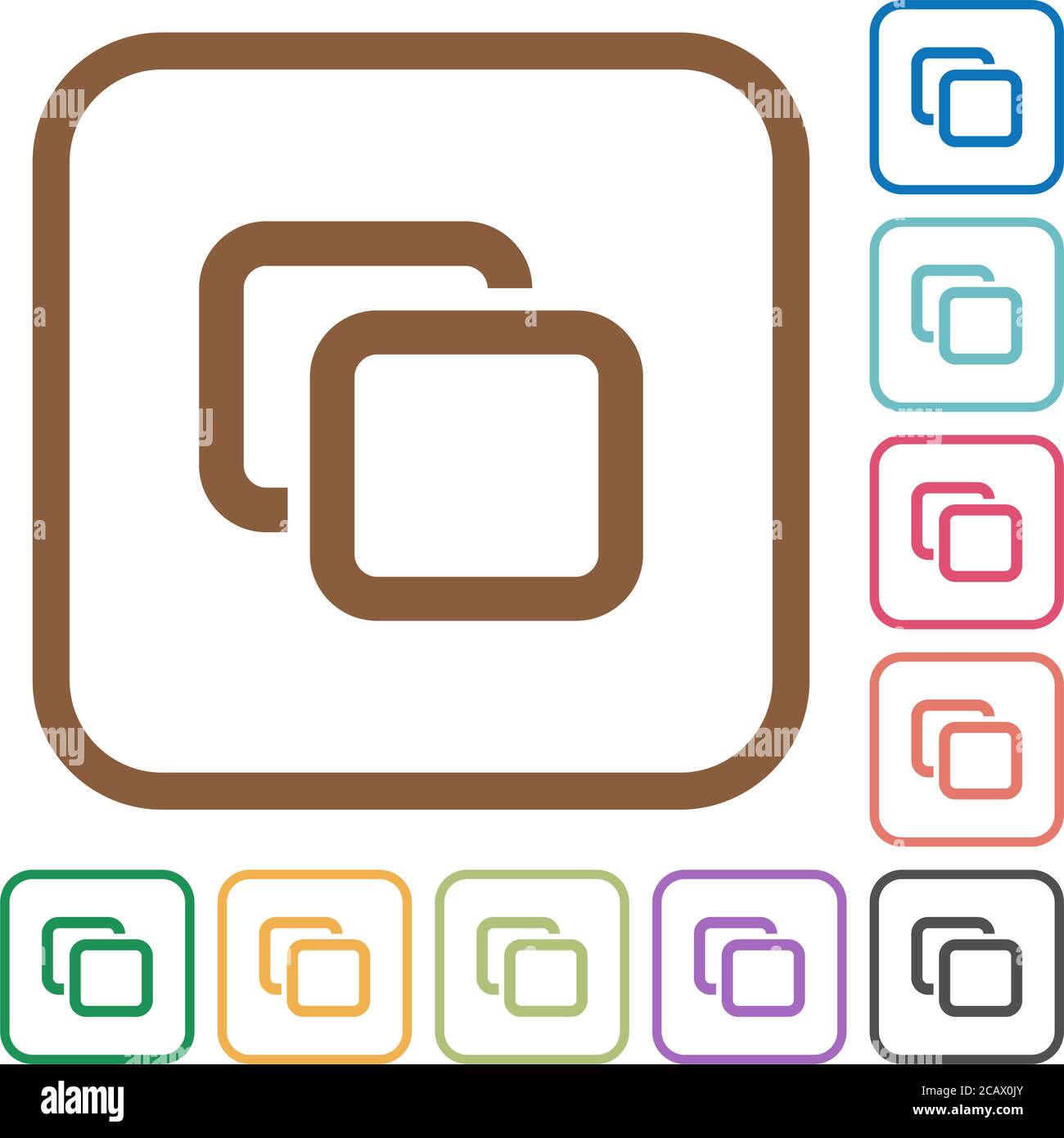 Tabs simple icons in color rounded square frames on white background Stock Vector Image & Art ...