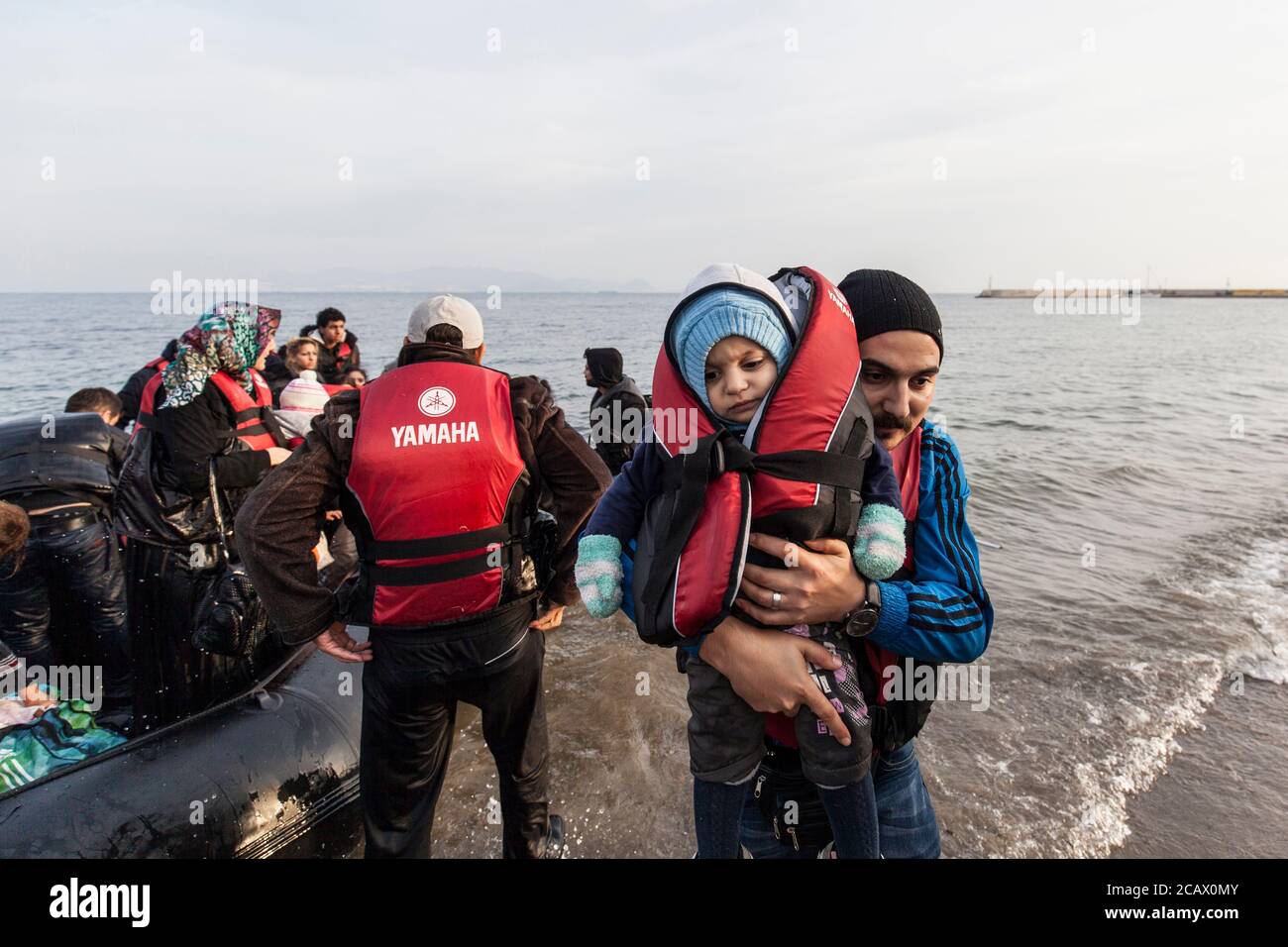 Refugees on Kos island Stock Photo - Alamy