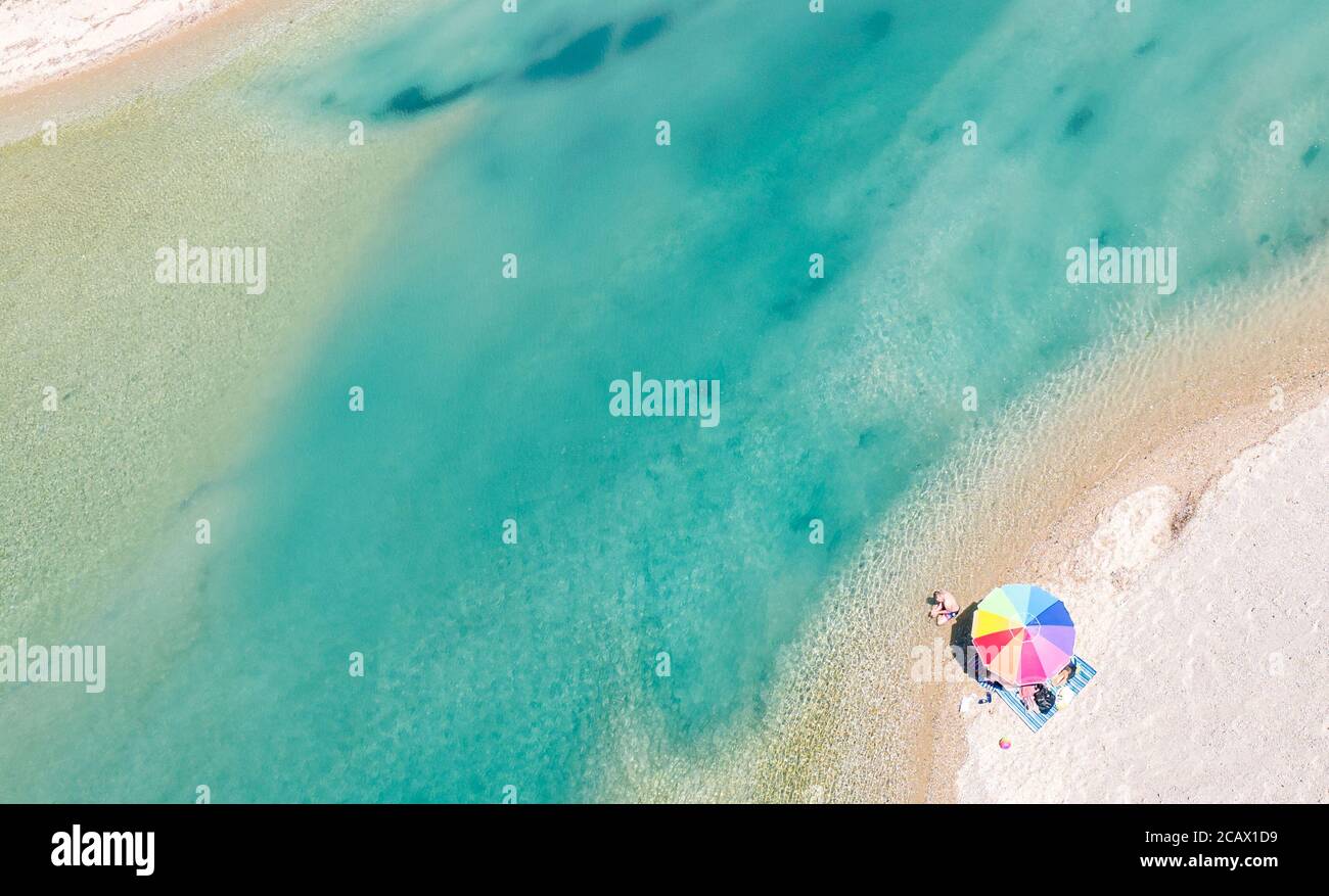 Aerial view rainbow umbrella hi-res stock photography and images - Alamy