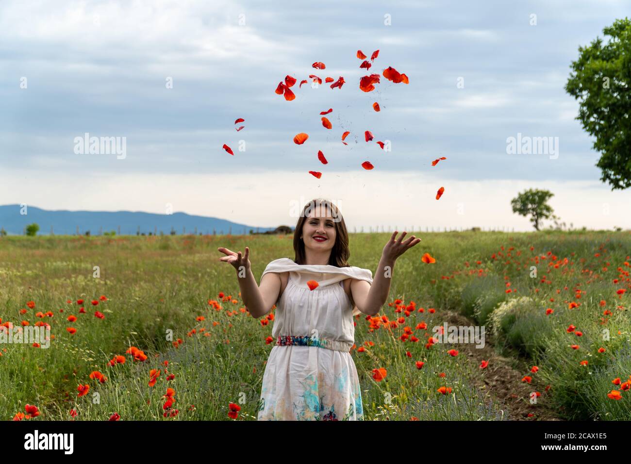 Throwing Flowers In The Air High Resolution Stock Photography and ...