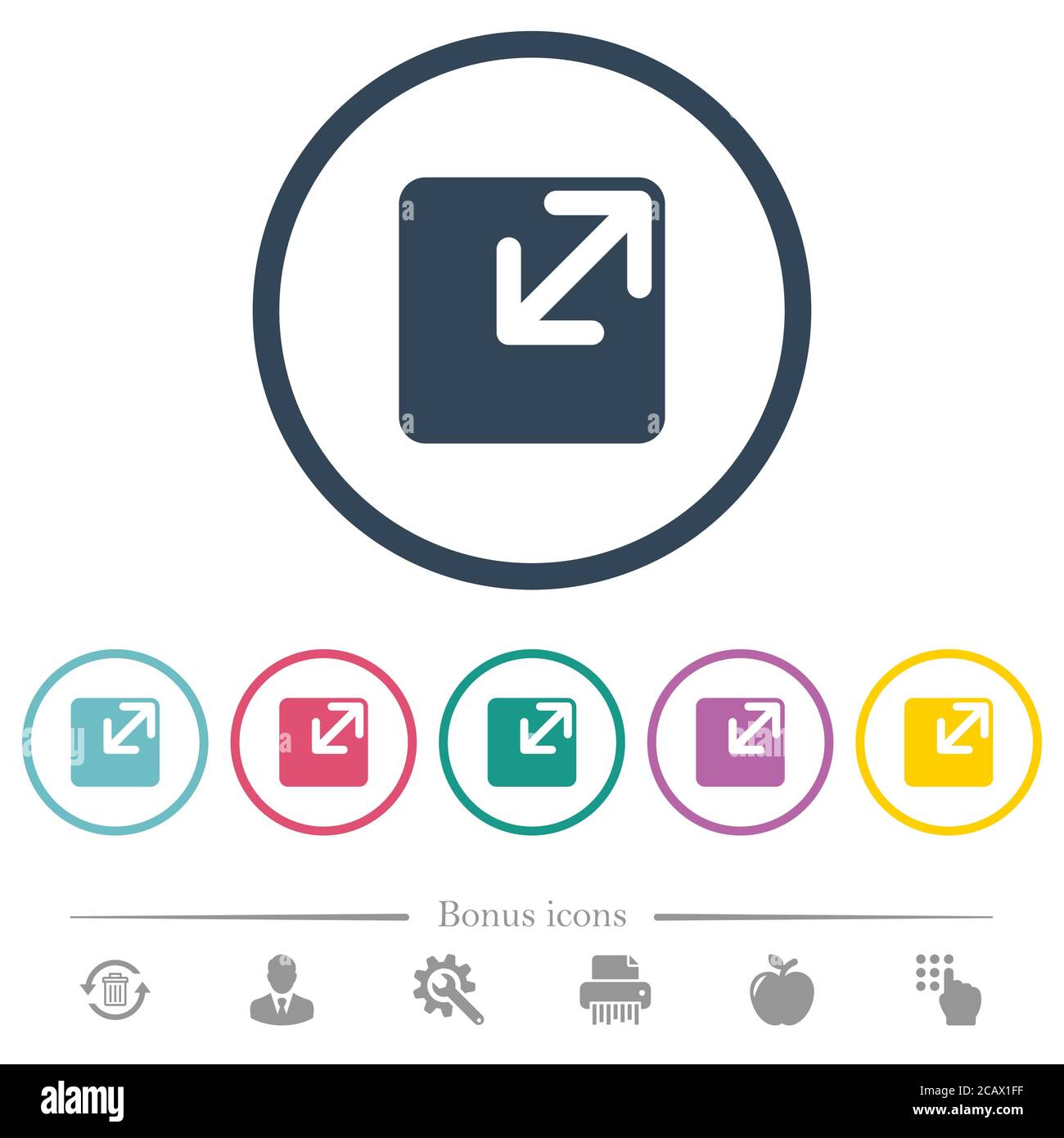 Resize Window Flat Color Icons In Round Outlines 6 Bonus Icons Included Stock Vector Image