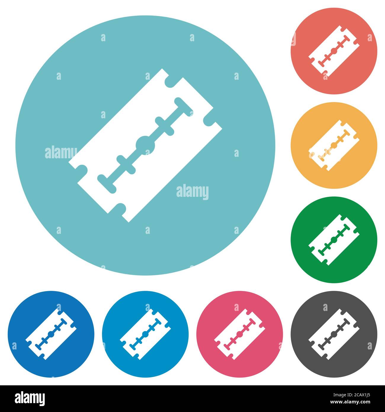 Razor blade flat white icons on round color backgrounds Stock Vector ...