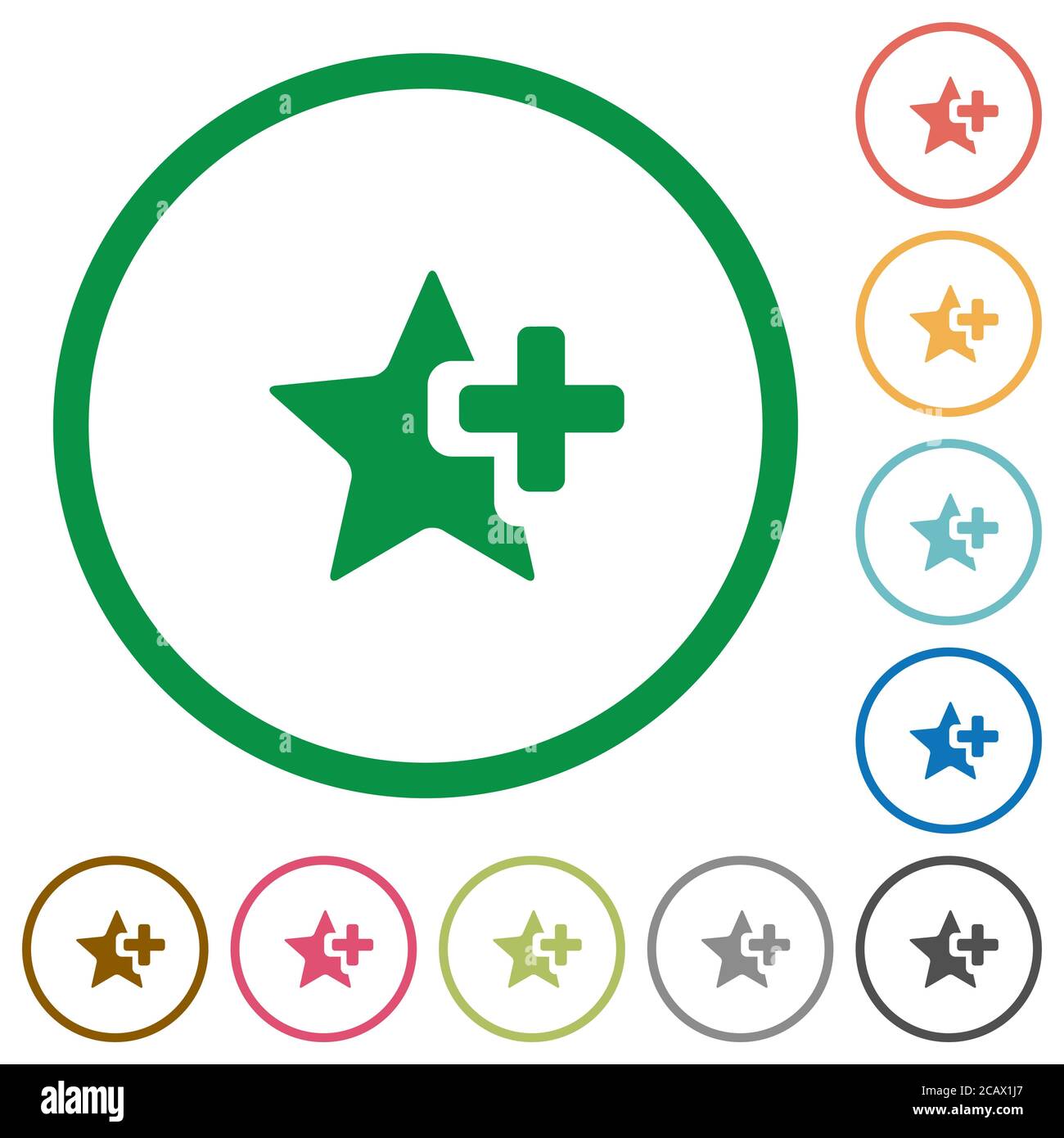 Add star flat color icons in round outlines on white background Stock ...