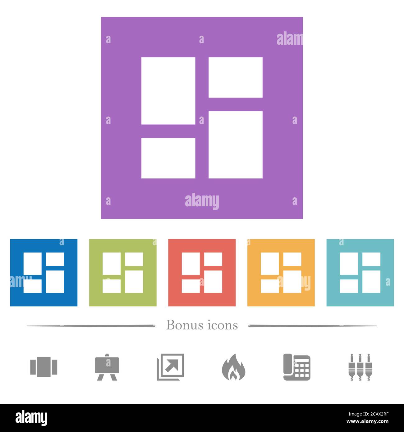 Admin dashboard panels flat white icons in square backgrounds. 6 bonus ...