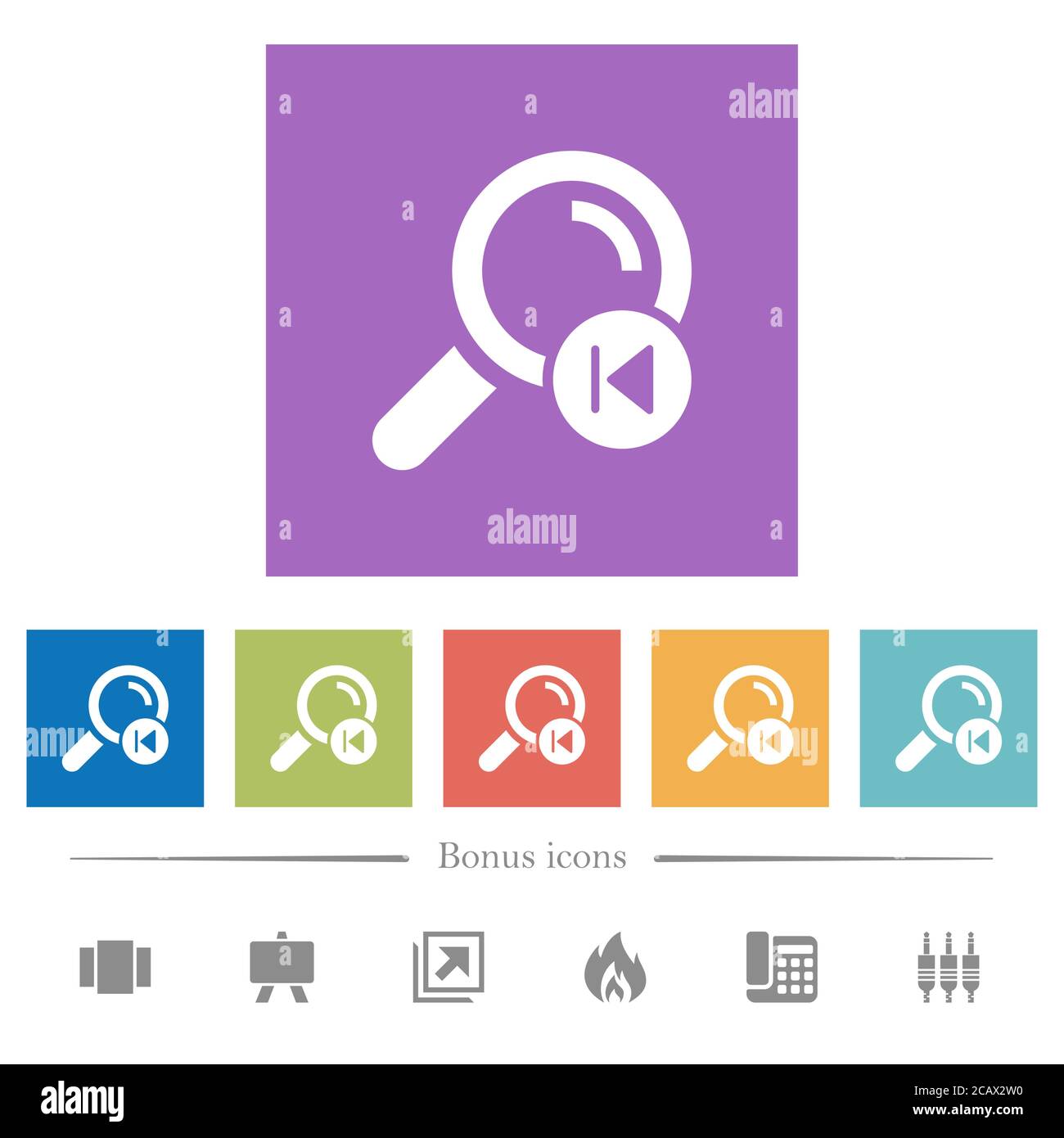 find previous search result flat white icons in square backgrounds. 6 ...