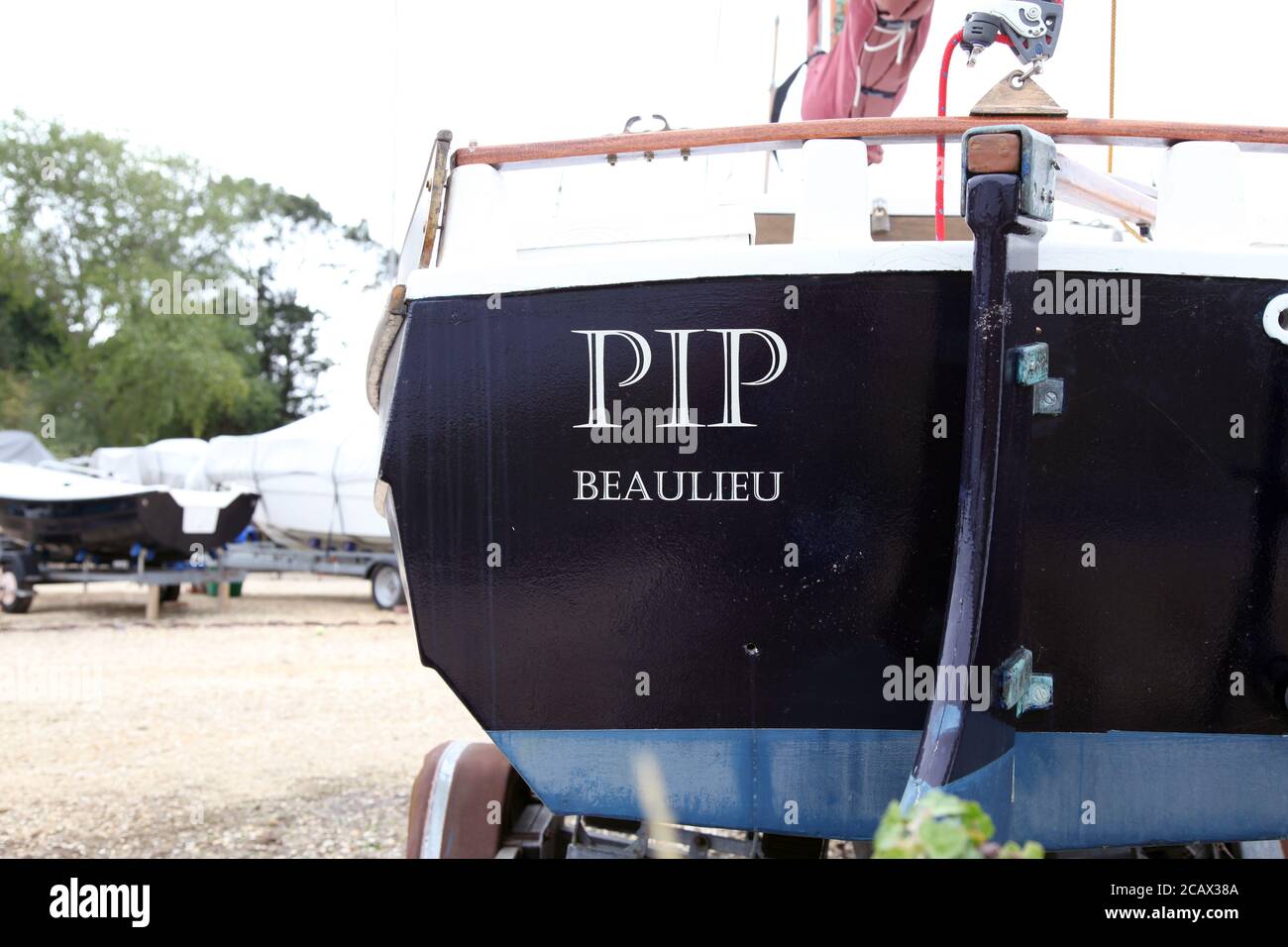 Rear end of boat named PIP Beaulieu, Bucklers Hard, Brockenhurst, New ...