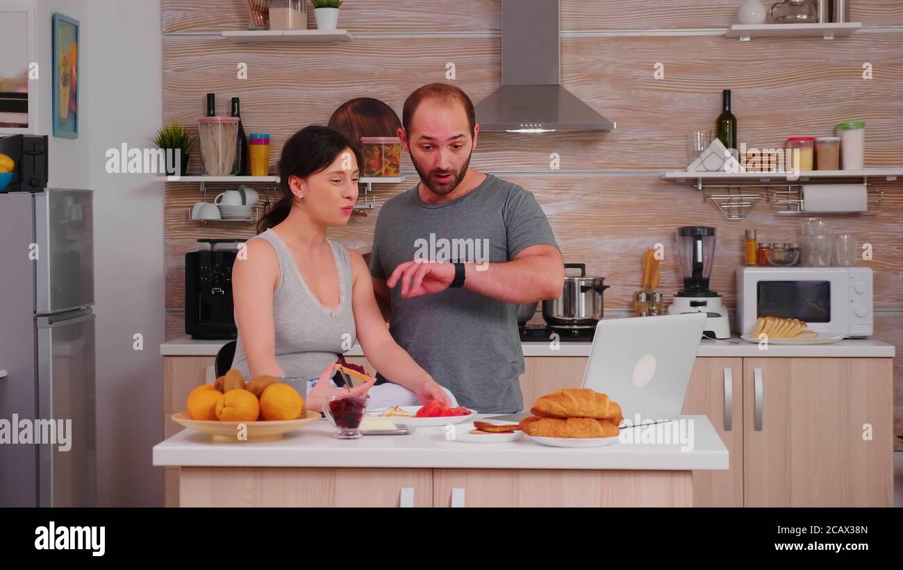 Woman late running food hi-res stock photography and images - Alamy