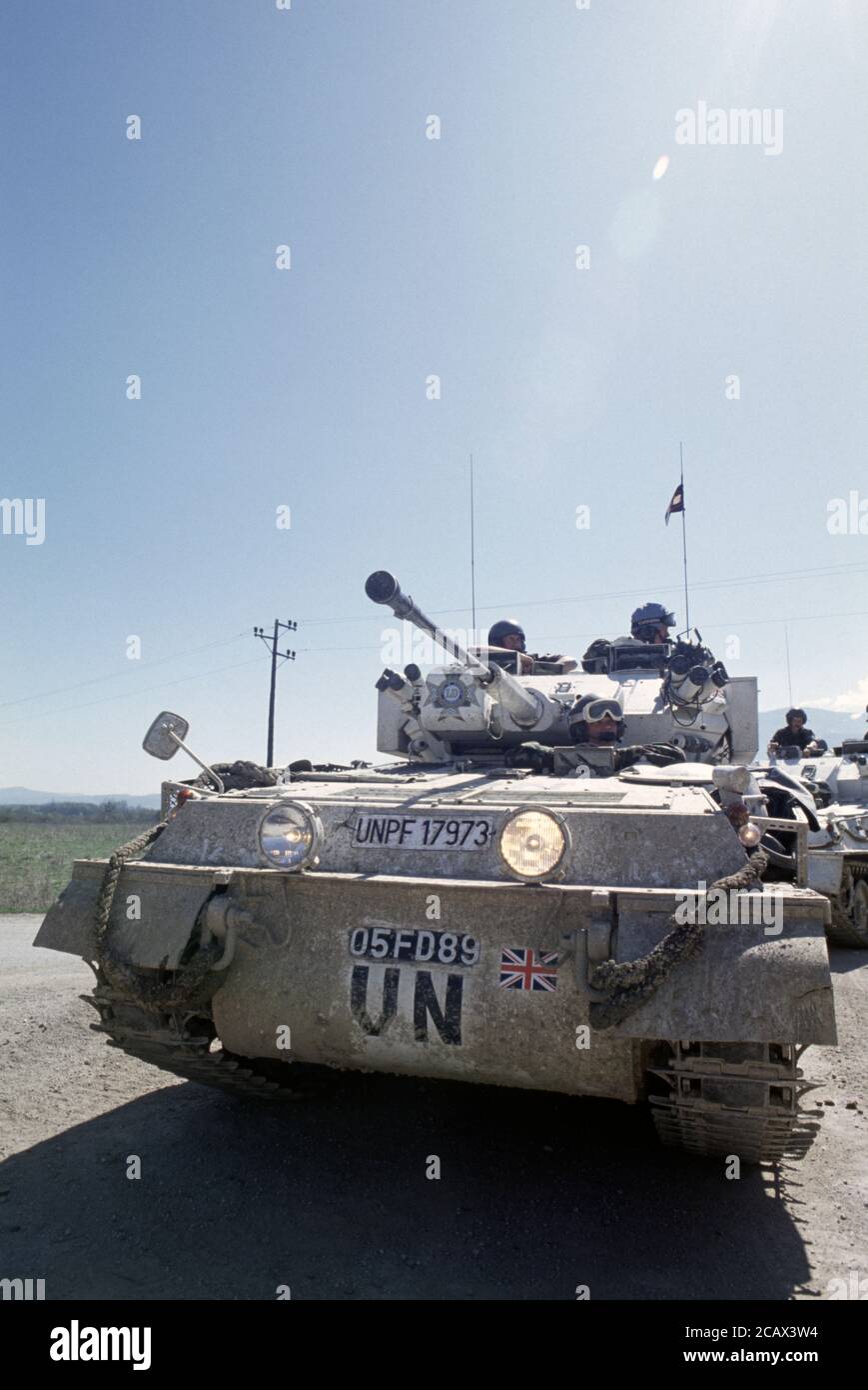 30th March 1994 During the war in Bosnia: British Army FV107 Scimitars ...