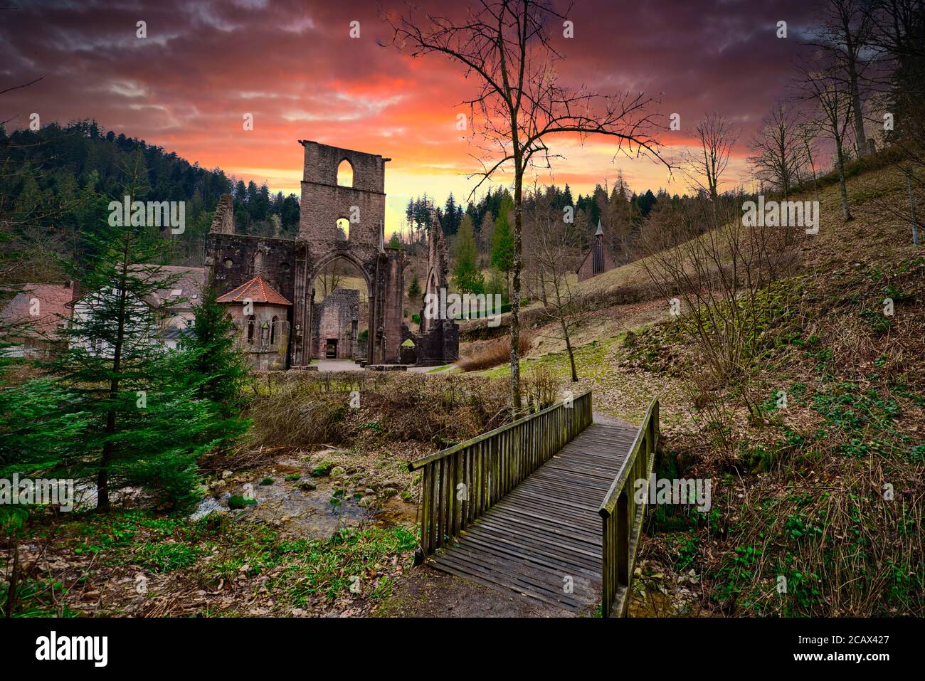 Mountain Landscape Waterfall Castle Ruins The All Saints Waterfalls ...