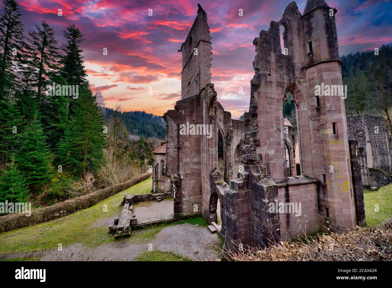 Mountain Landscape Waterfall Castle Ruins The All Saints Waterfalls ...