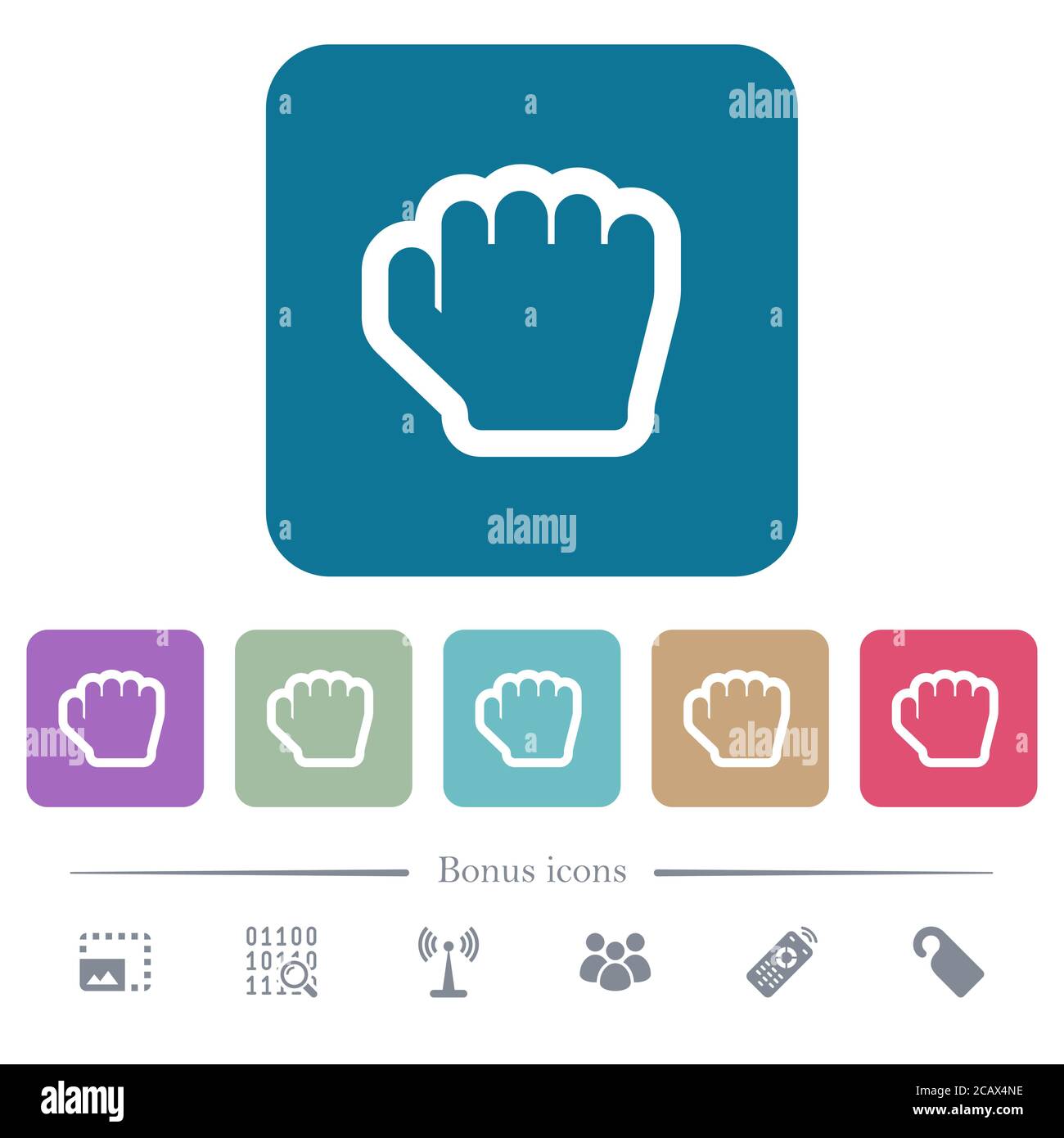 Grab cursor white flat icons on color rounded square backgrounds. 6 ...