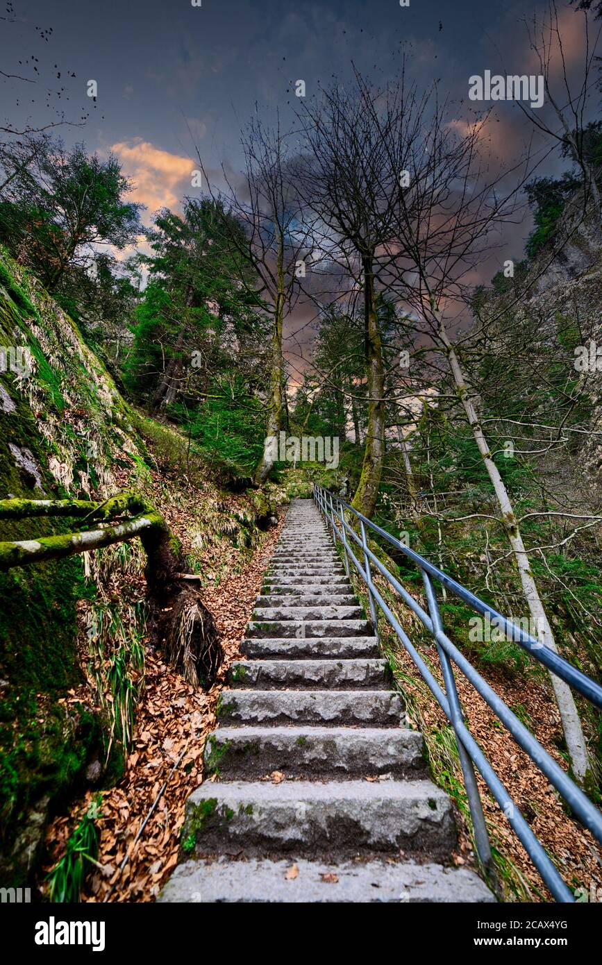 Mountain Landscape Waterfall Castle Ruins The All Saints Waterfalls ...