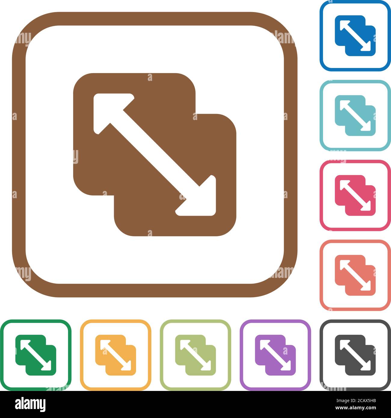 Merge Shapes Simple Icons In Color Rounded Square Frames On White Background Stock Vector Image