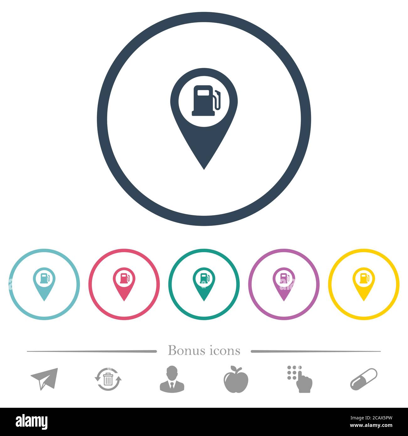 Gas station GPS map location flat color icons in round outlines. 6 ... Gas station GPS map location flat color icons in round outlines. 6 ...