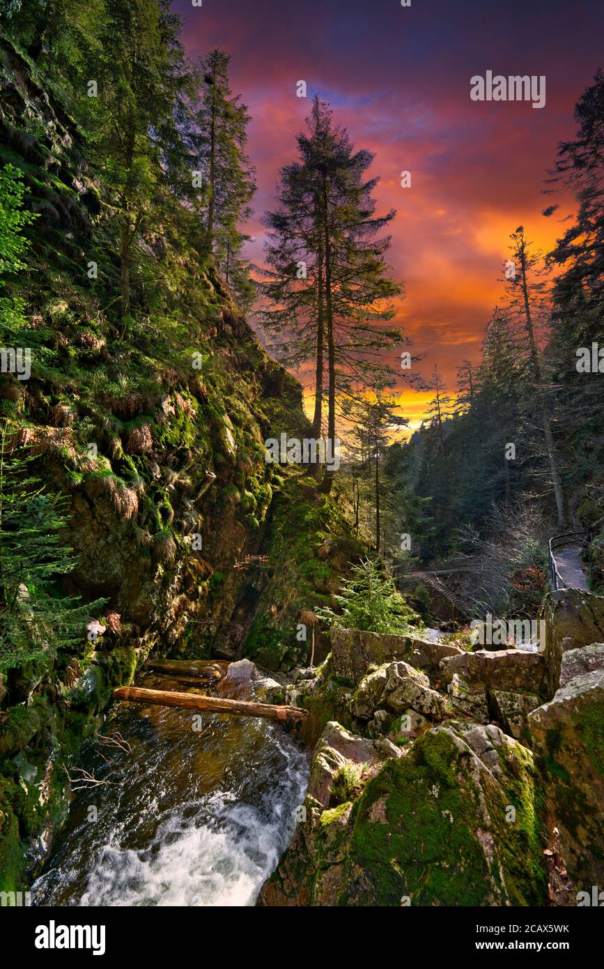 Mountain Landscape Waterfall Castle Ruins The All Saints Waterfalls ...