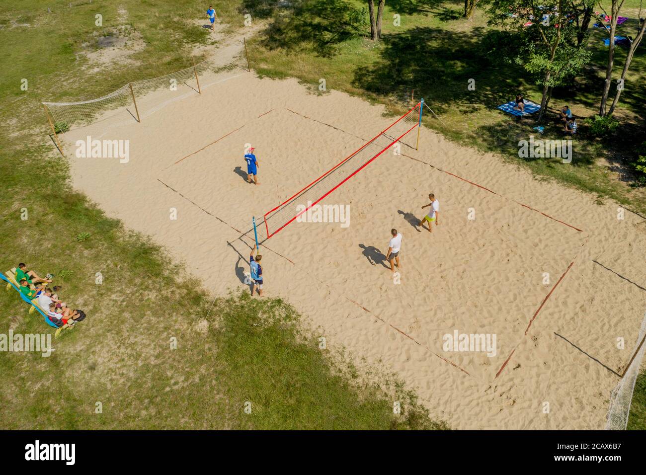 Shatsk- UkraineJuly 25, 2020: Undefined players in action during the ...