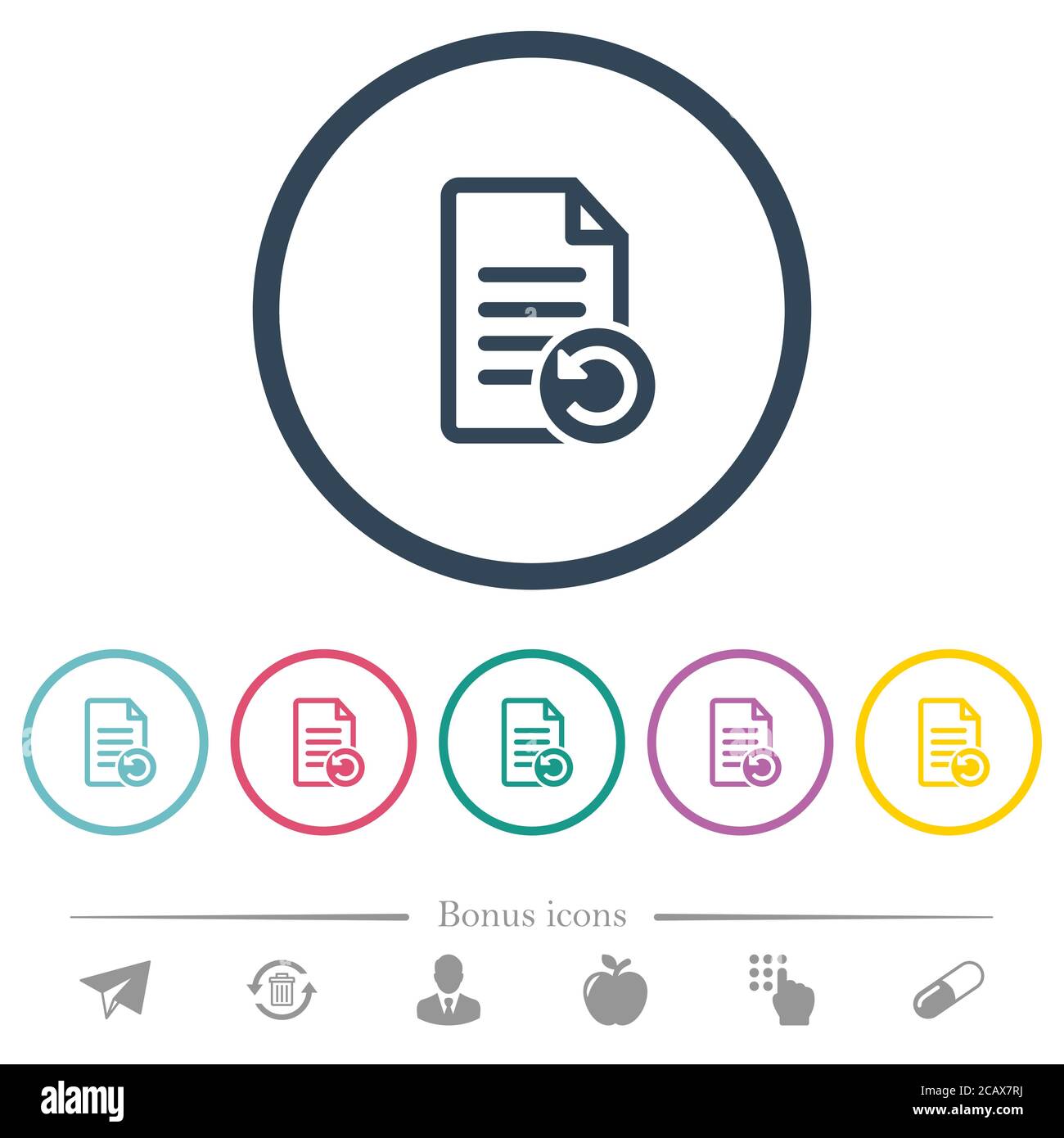 Undo document changes flat color icons in round outlines. 6 bonus icons ...