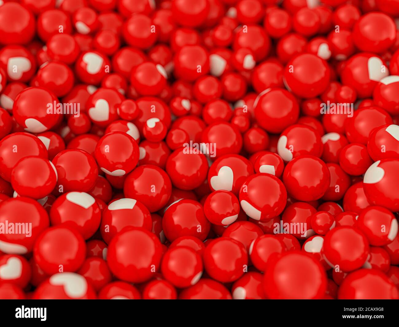 Ball with shape heart for valentines card. 3D rendering Stock Photo - Alamy