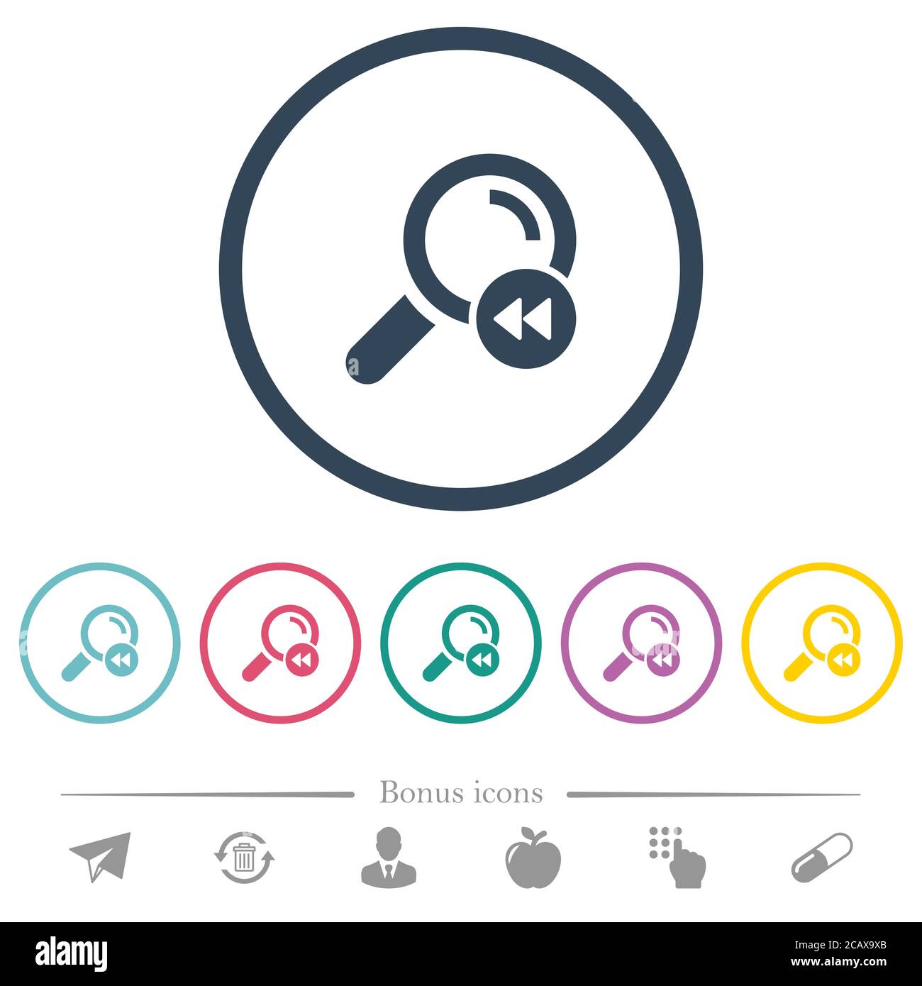 Find first search result flat color icons in round outlines. 6 bonus icons included Stock Vector ...