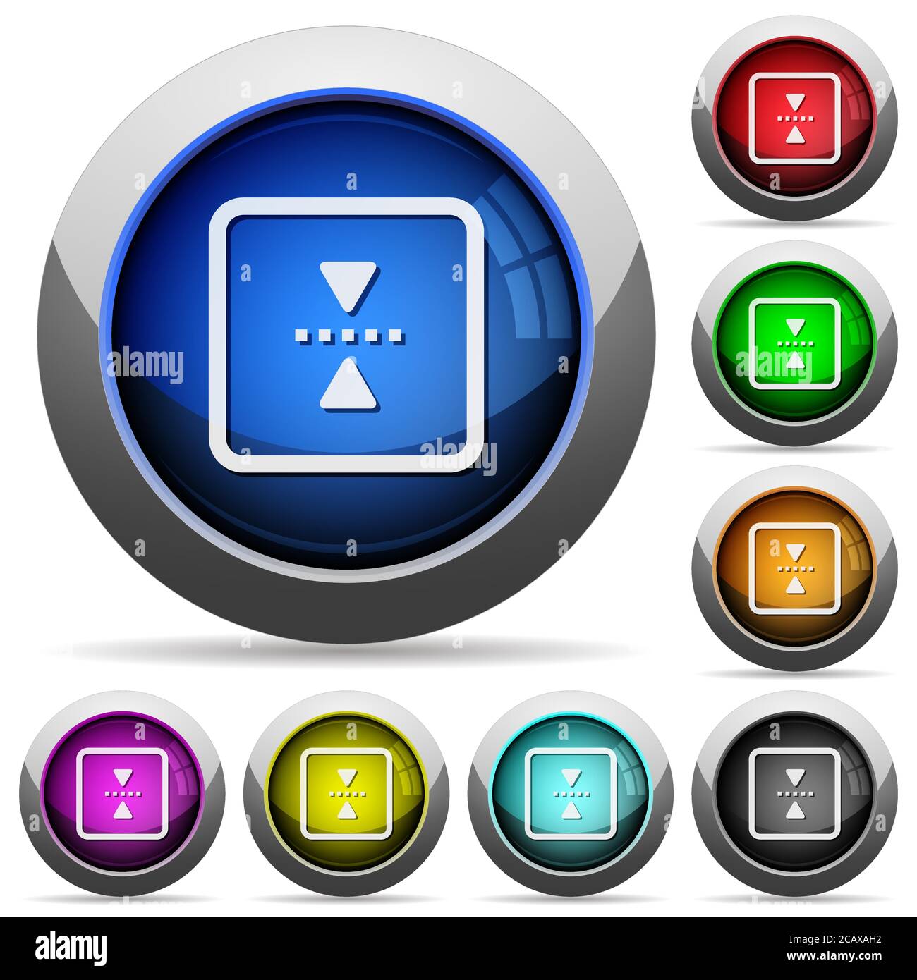 mirror object around horizontal axis icons in round glossy buttons with ...