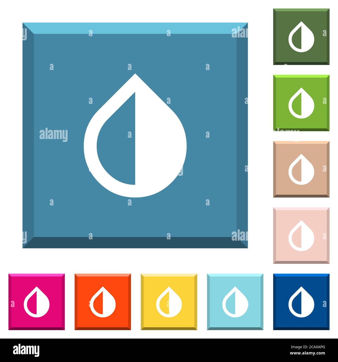 Invert colors white icons on edged square buttons in various trendy ...