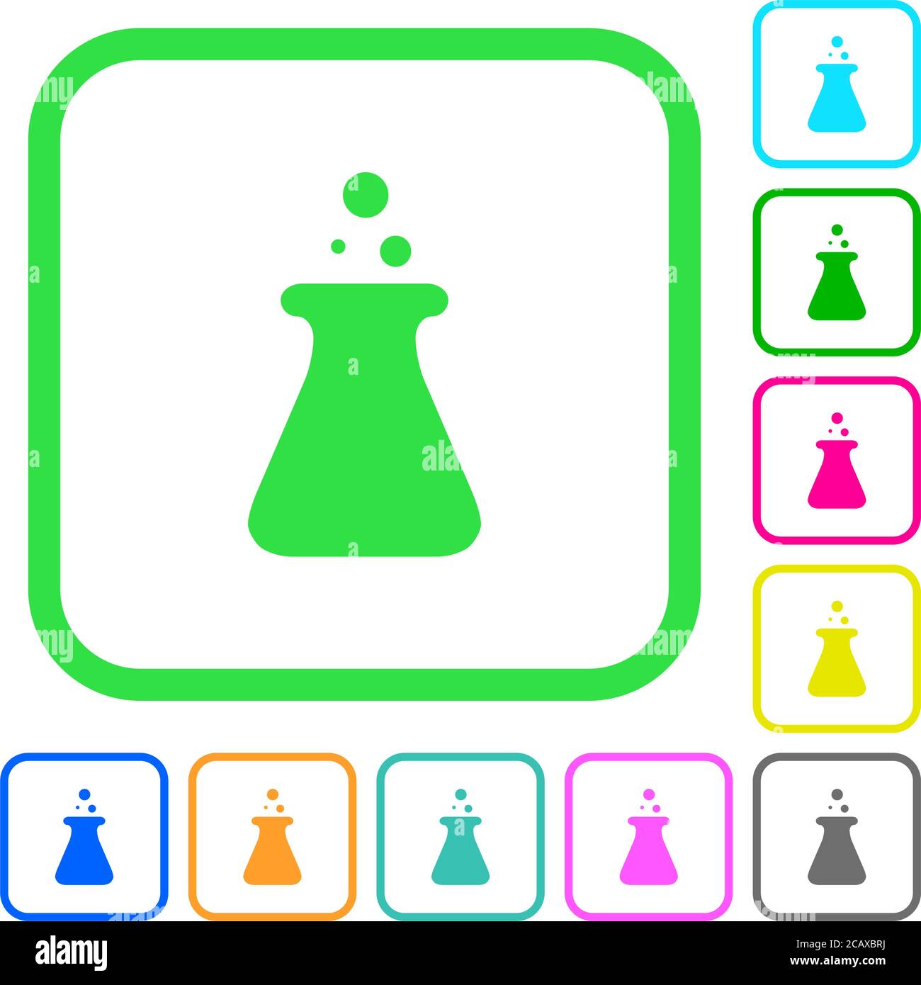 Laboratory vivid colored flat icons in curved borders on white ...