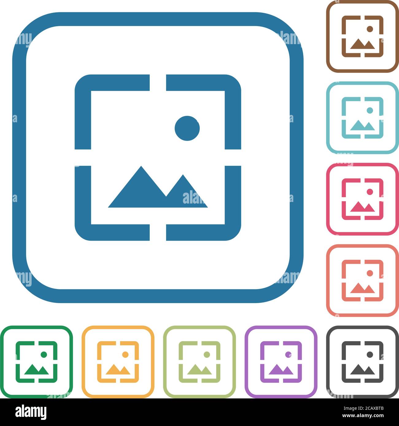 Wallpaper image simple icons in color rounded square frames on white ...