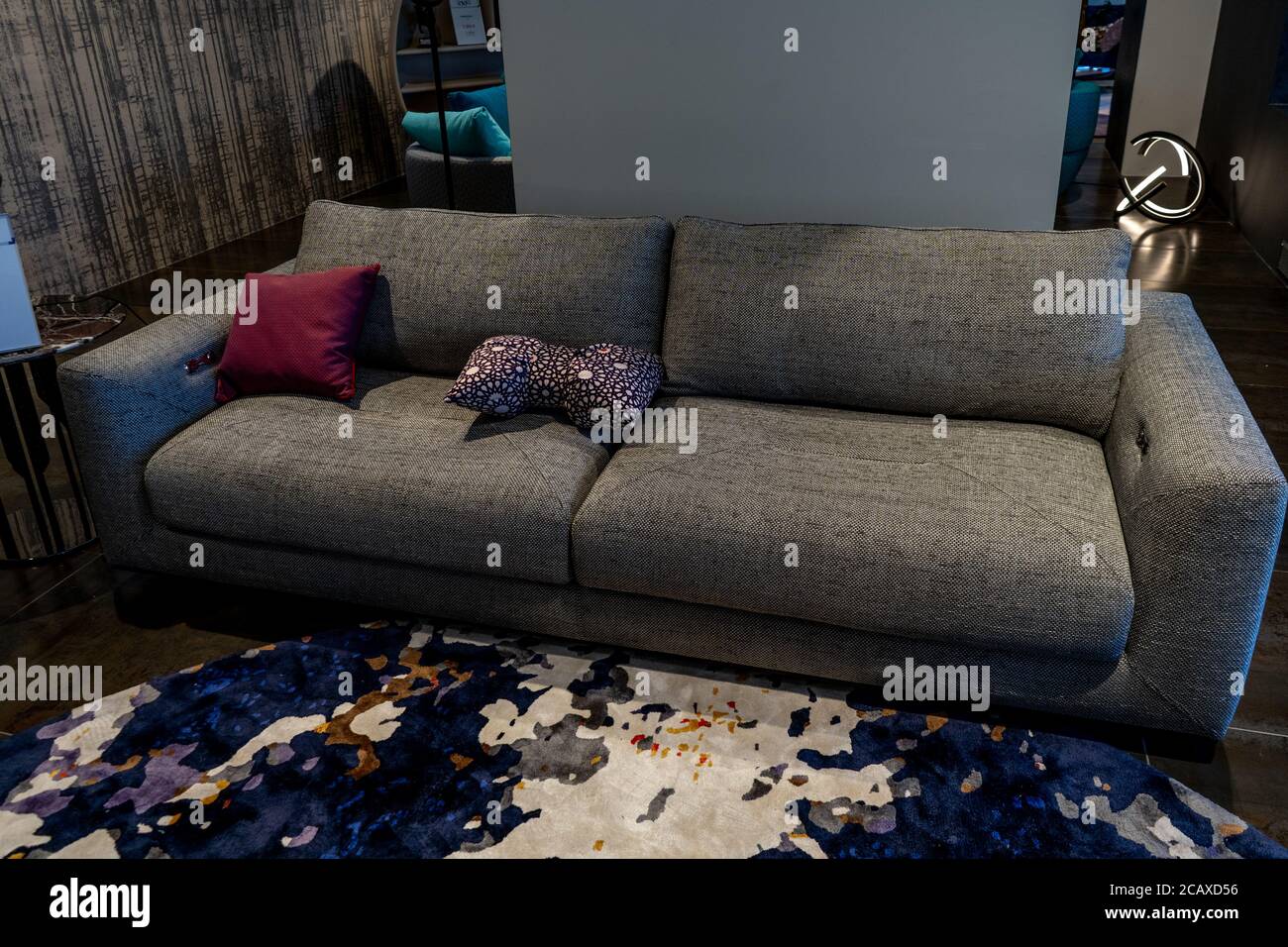 Nice, France. 25. 07.2020 Stylish living room interior with comfortable ...