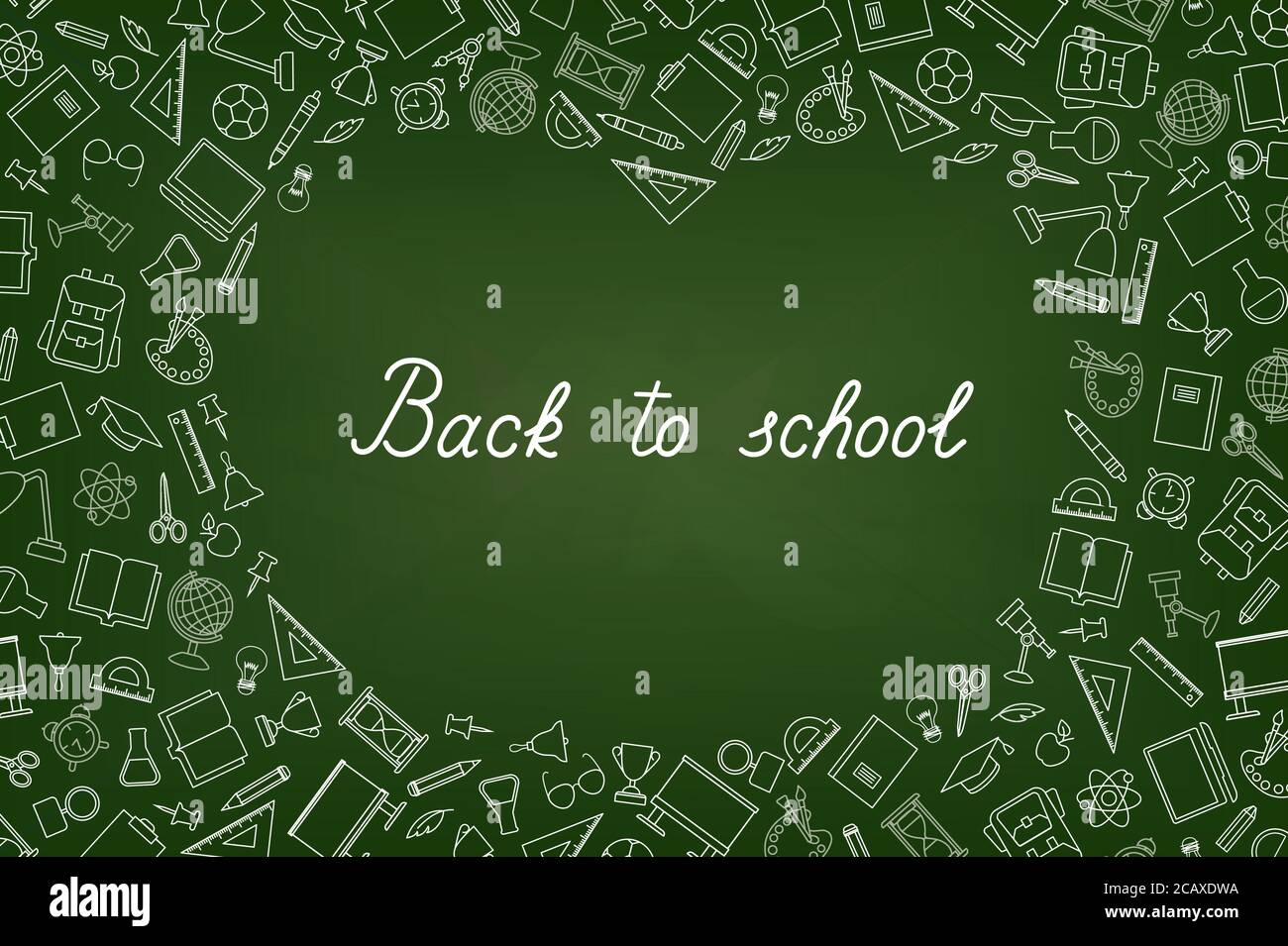Back to School chalkboard wallpaper. Education drawn symbols pattern ...