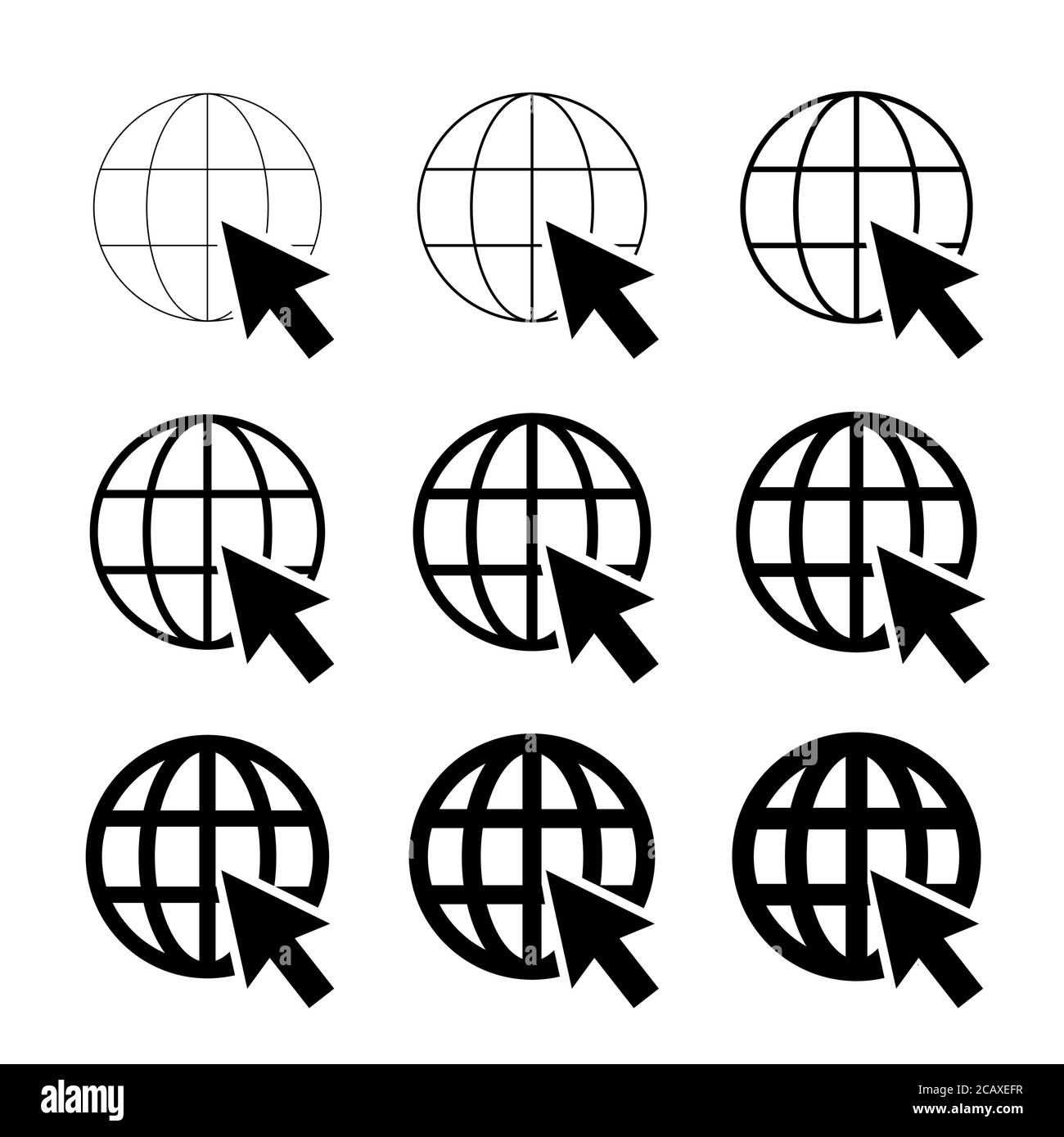 WWW world wide web set site symbol, Internet collection icon, website ...