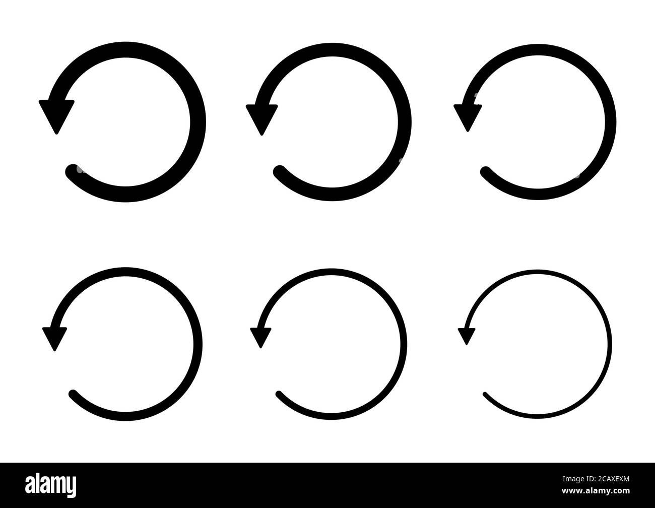 Set Of Blank Circular Symbol Arrow Icon Refresh Graphic Vector Collection Of Web Button Stock