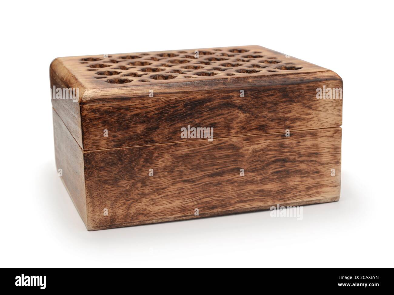 Small closed wooden chest isolated on white Stock Photo - Alamy