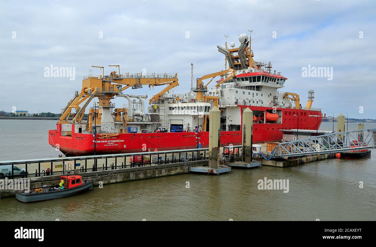 Sir David Attenborough ship leaves Cammell Lairds Stock Photo - Alamy