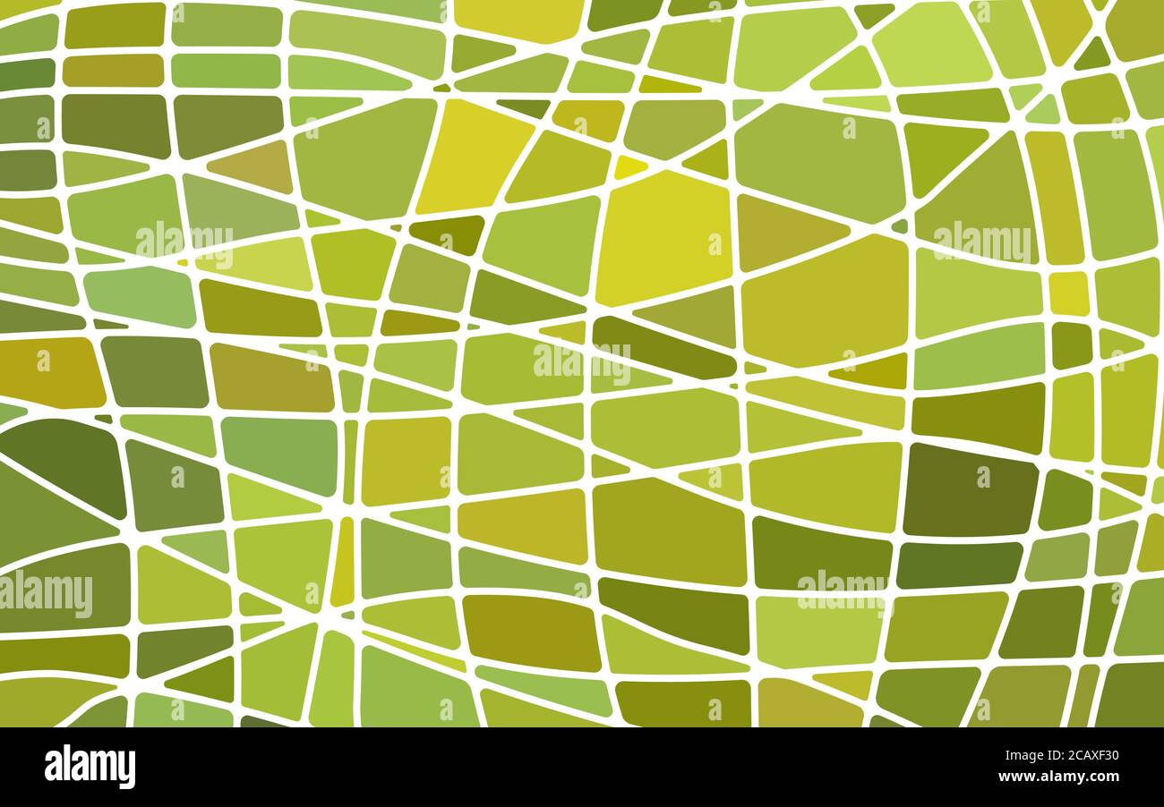 abstract vector stained-glass mosaic background - green and yellow ...