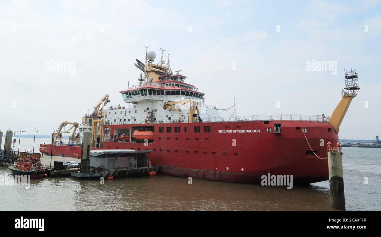 Sir David Attenborough ship leaves Cammell Lairds Stock Photo - Alamy