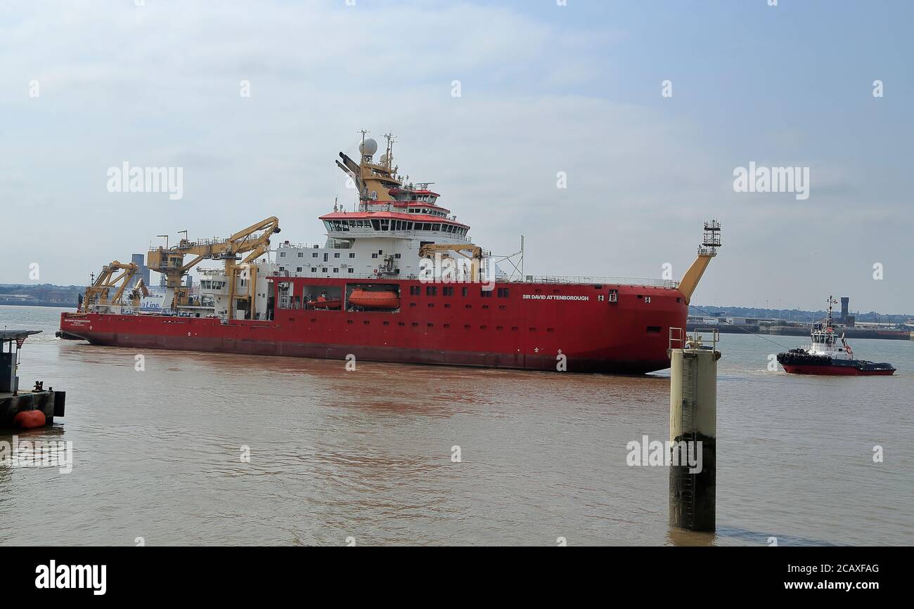 Sir David Attenborough ship leaves Cammell Lairds Stock Photo - Alamy