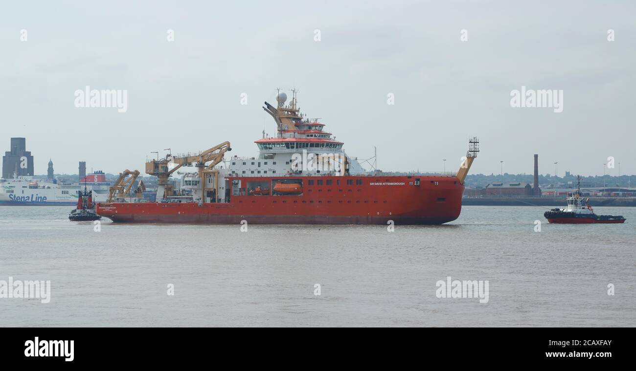 Sir David Attenborough ship leaves Cammell Lairds Stock Photo - Alamy
