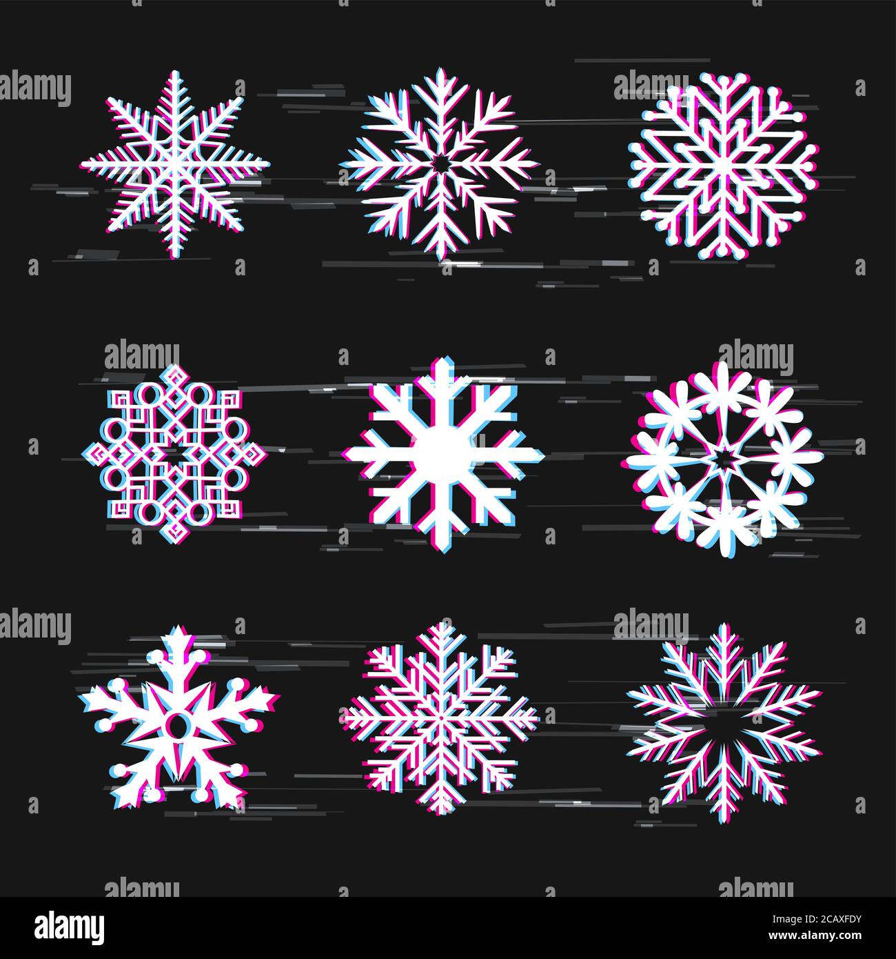 Set black blue snowflake Stock Vector Images - Alamy
