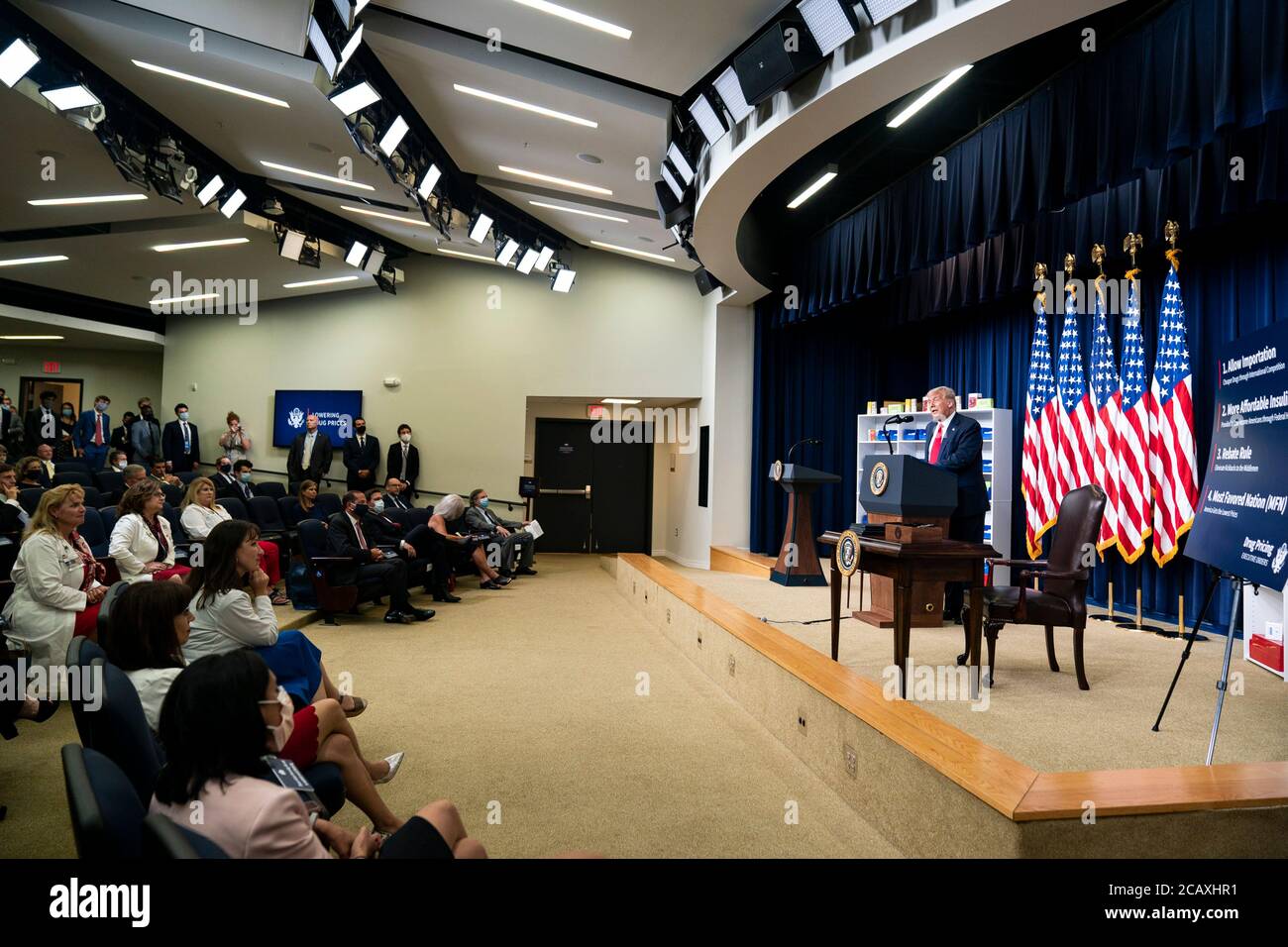 U.S. President Donald Trump delivers remarks prior to signing an ...
