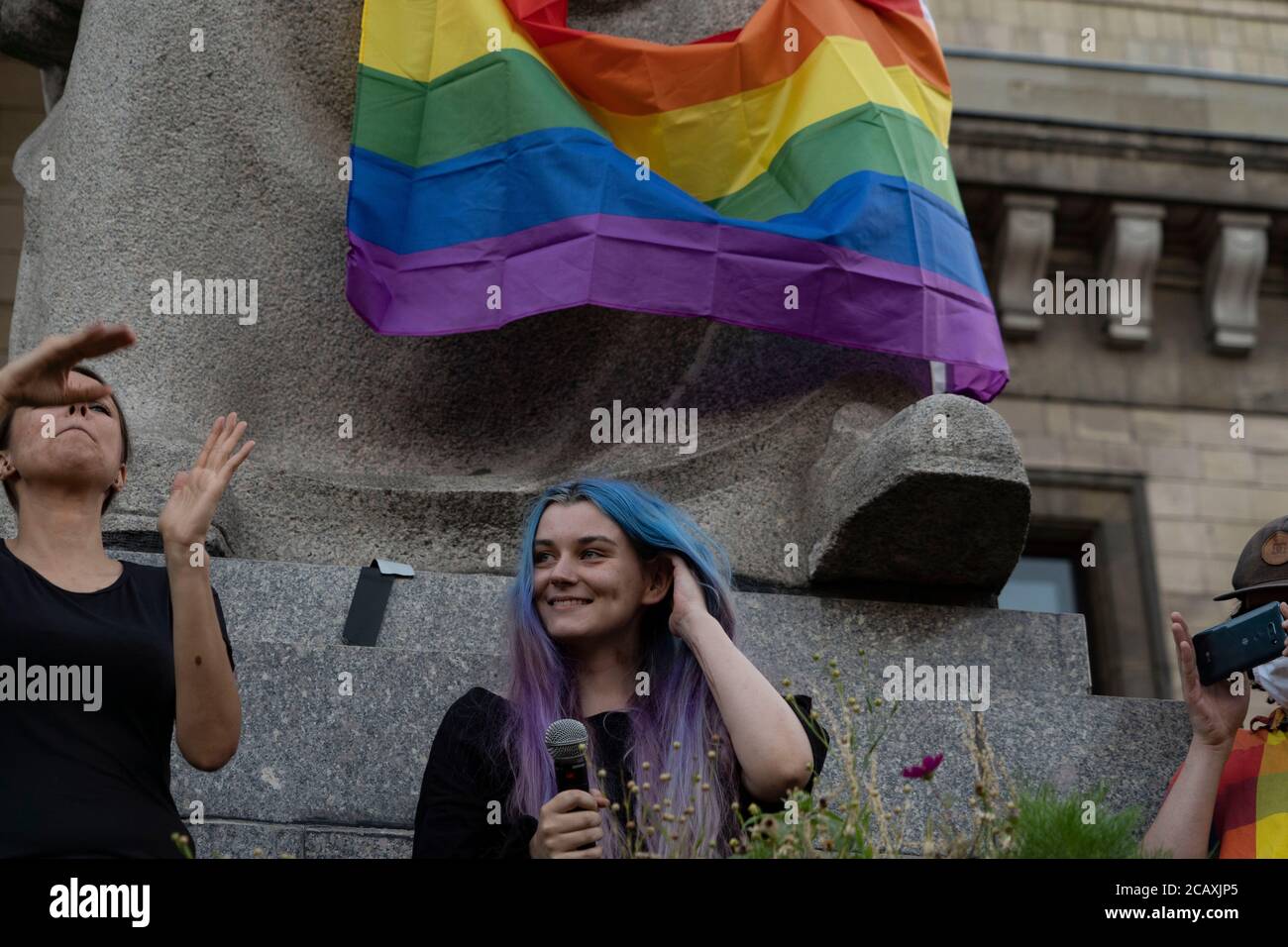 Protest against Margot's arrest , queer activist, Warsaw 08 August 2020 ...