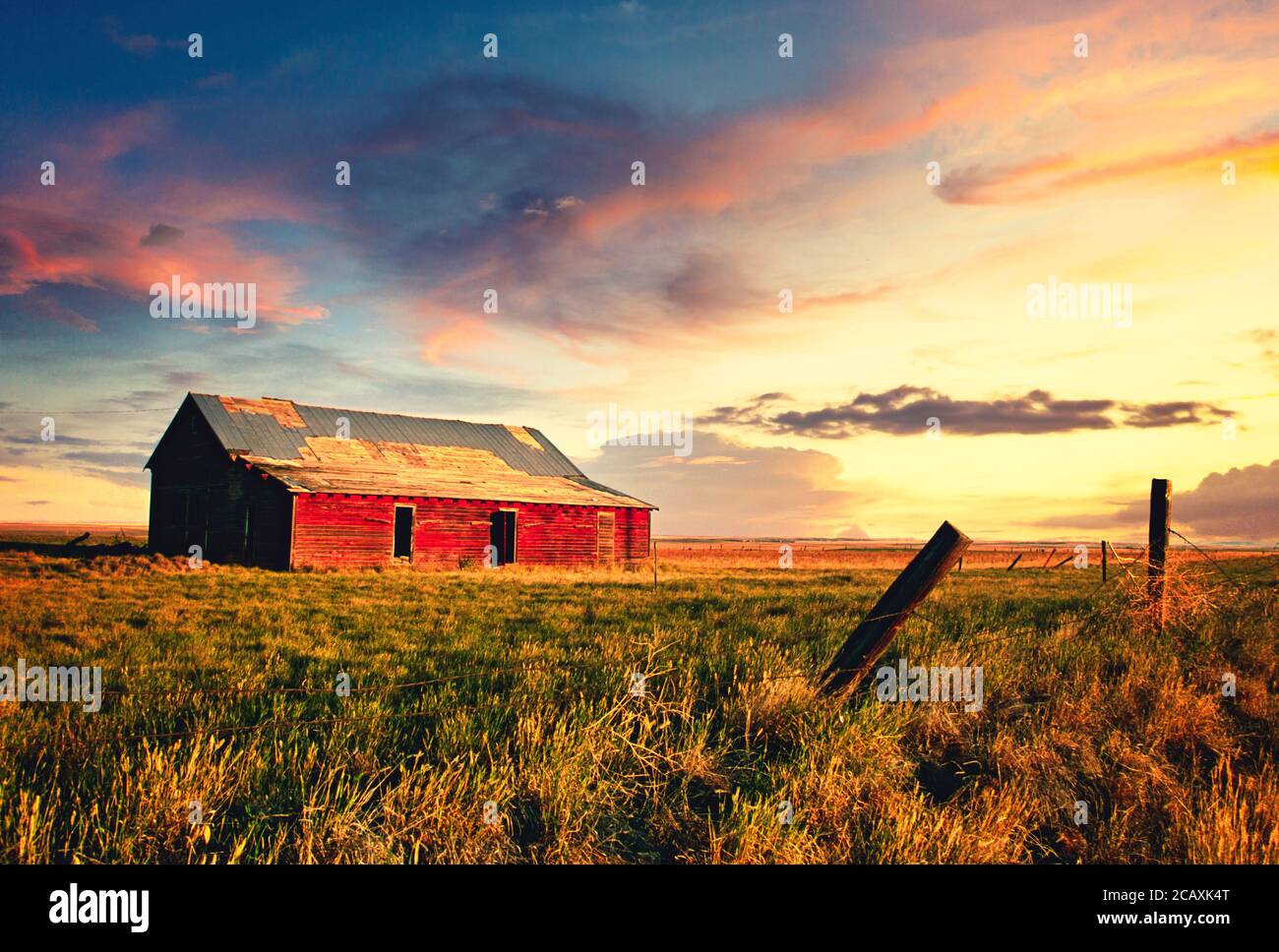An abandoned barn still stands in the elements near Great Falls ...