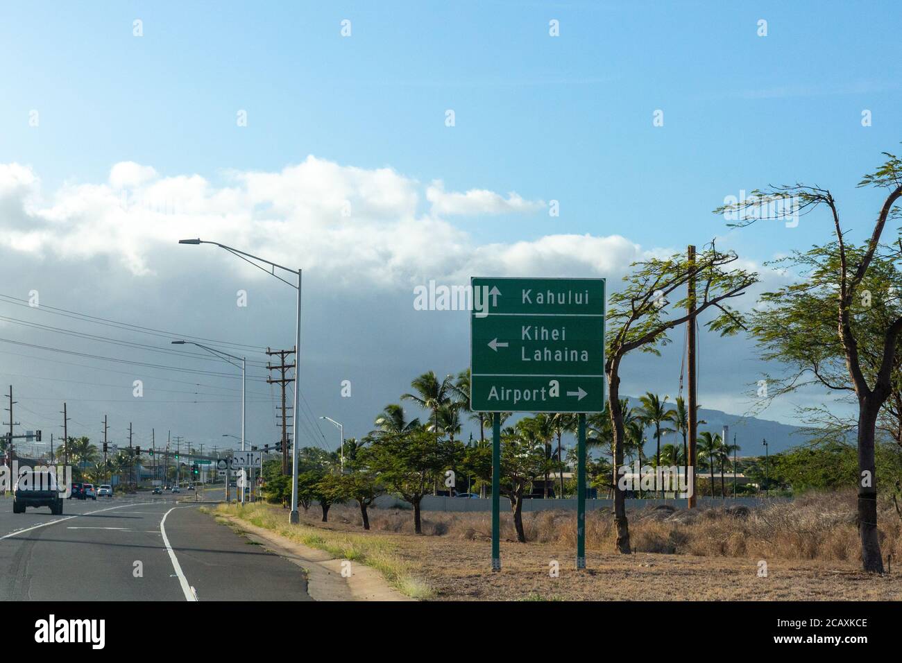 Highway signs, Maui Stock Photo - Alamy