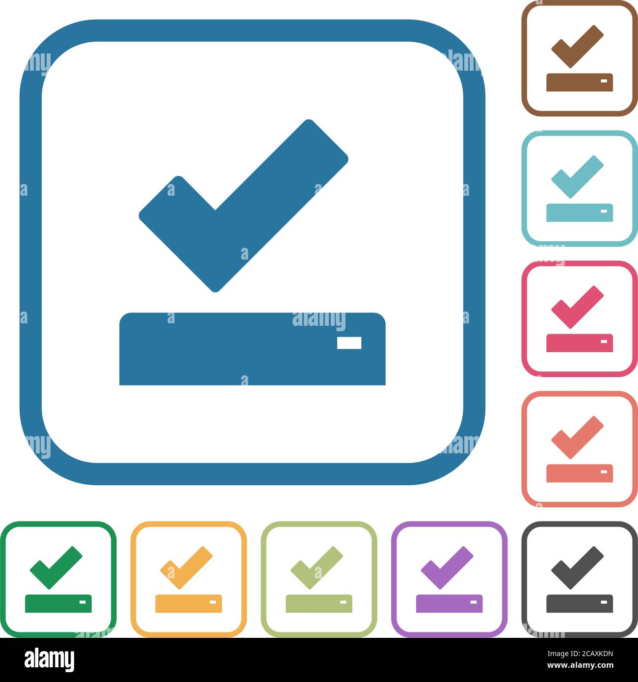 Successfully saved simple icons in color rounded square frames on white ...