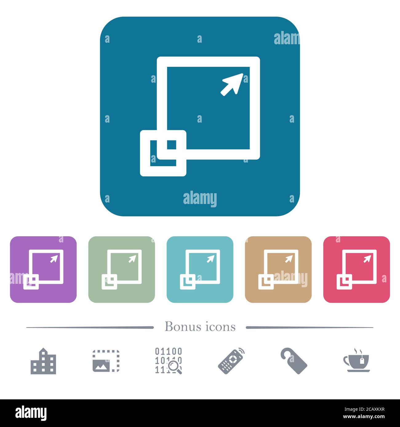 Maximize window white flat icons on color rounded square backgrounds. 6 ...