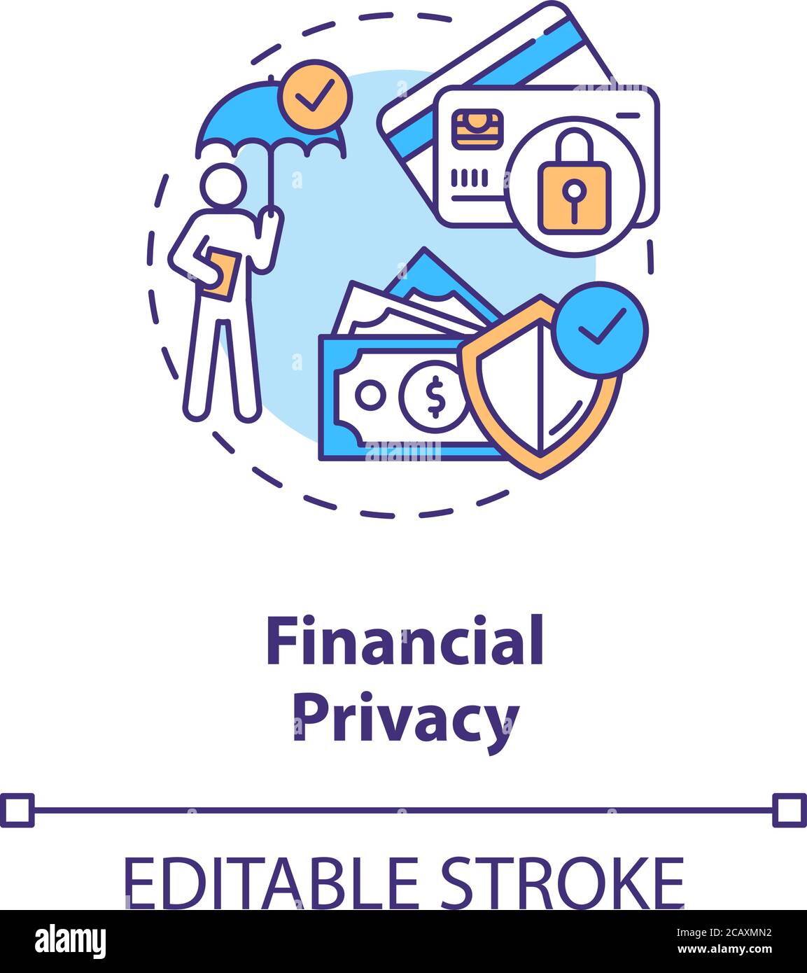 Financial privacy concept icon. Confidential payments idea thin line ...